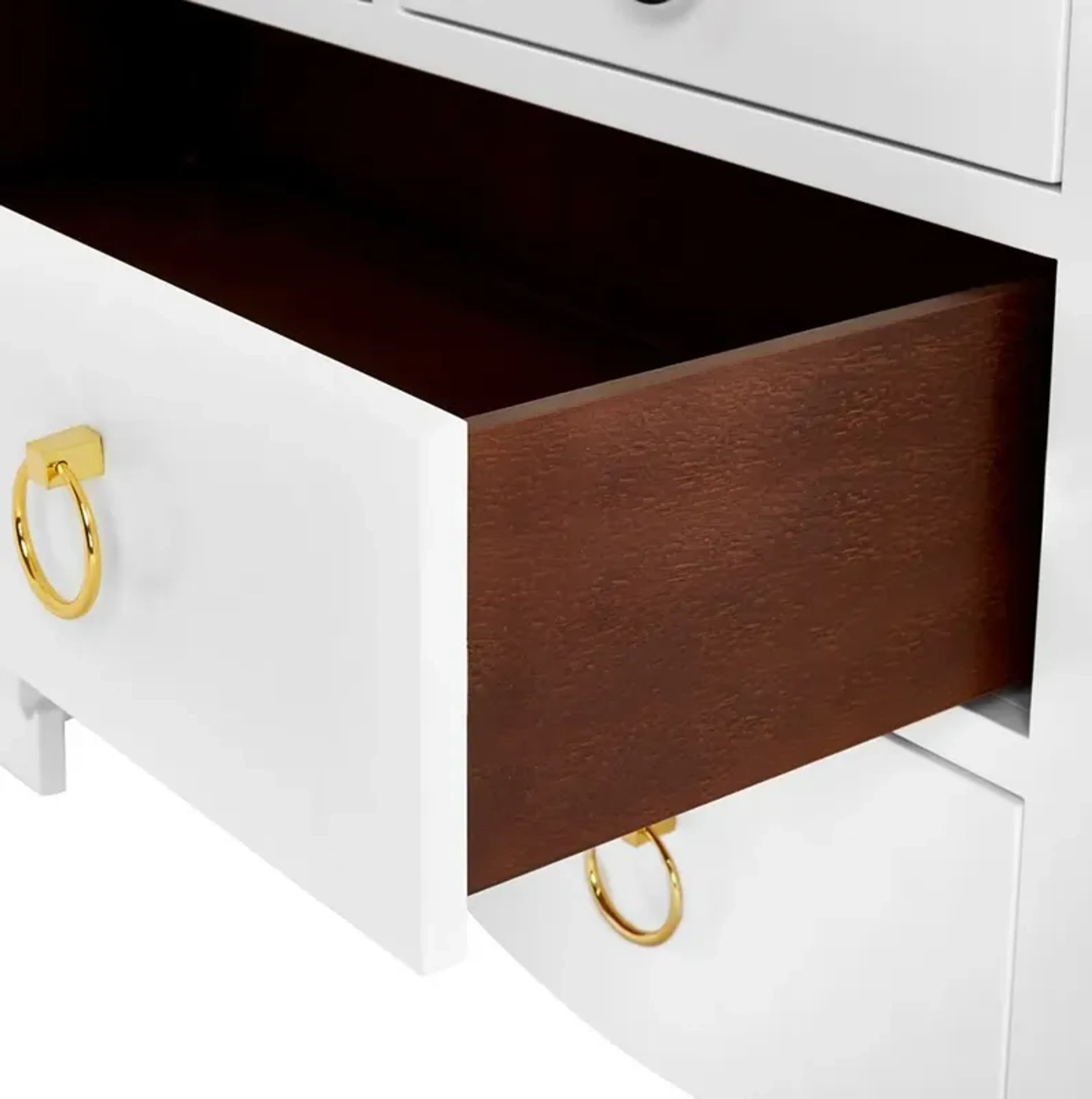 Jacqui Updated Traditional Chiffon White Wood Bachelor Chest Kathy Kuo ...