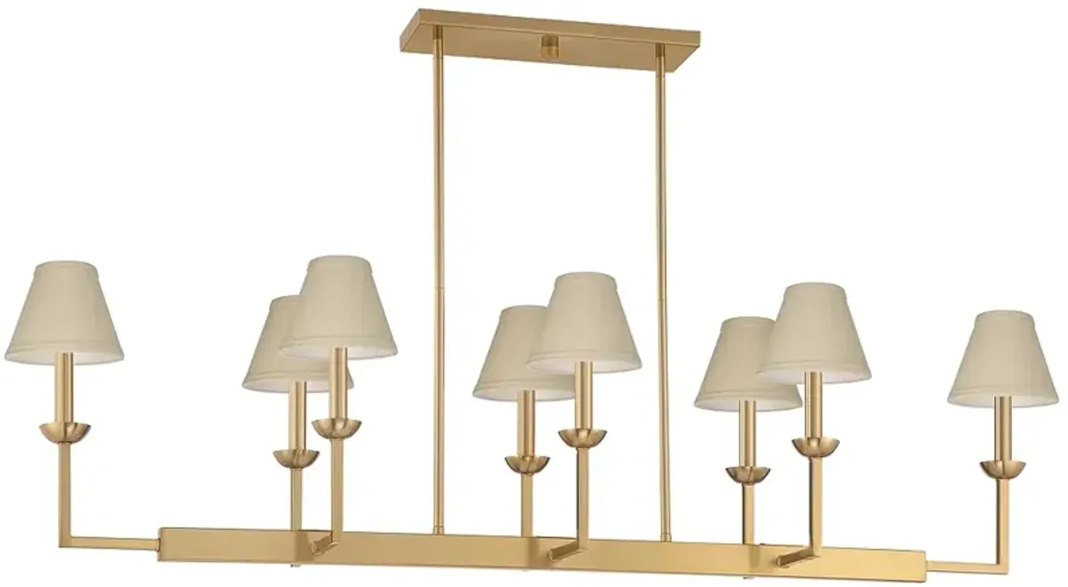 Possini Euro Kime 50”W Gold 8-Light Island Chandelier w/ White Shades ...