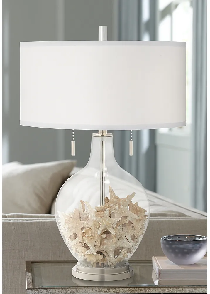 Clear Glass Fillable Toby Table Lamp