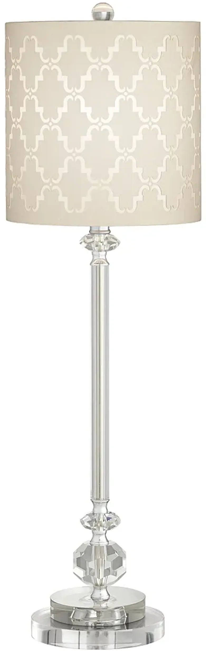 Samantha Crystal Column Table Lamp With 7" Wide Round Riser