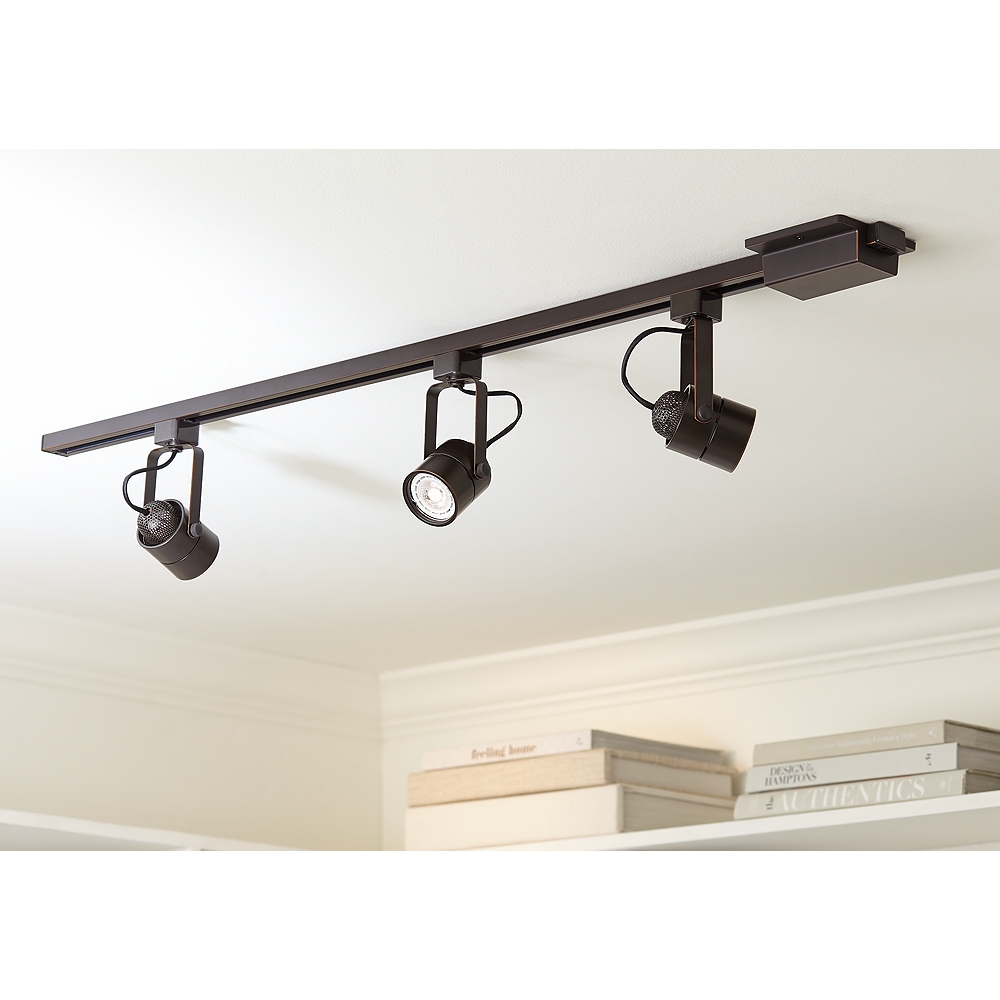 Pro Track Layna Linear 3-Light Bronze LED Bullet ceiling or wall Track Kit