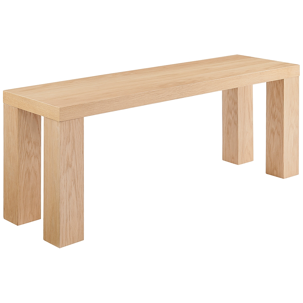 Abby 49” Wide Oak Veneer Wood Rectangular Bench