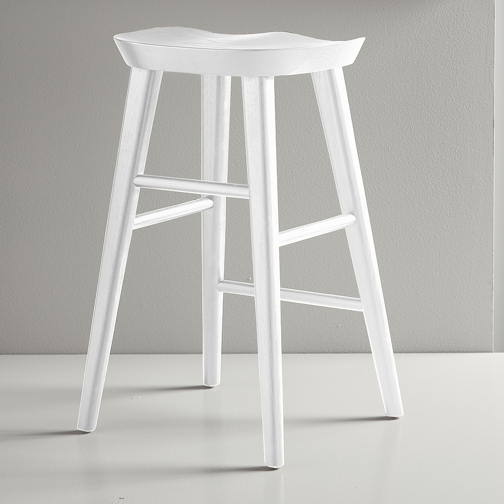 Vieno 25 3/4" White Wood Counter Stool