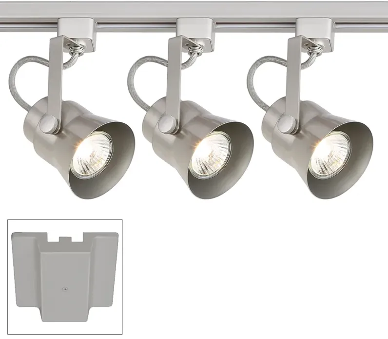 3-Light Silver Floating Canopy Track Kit