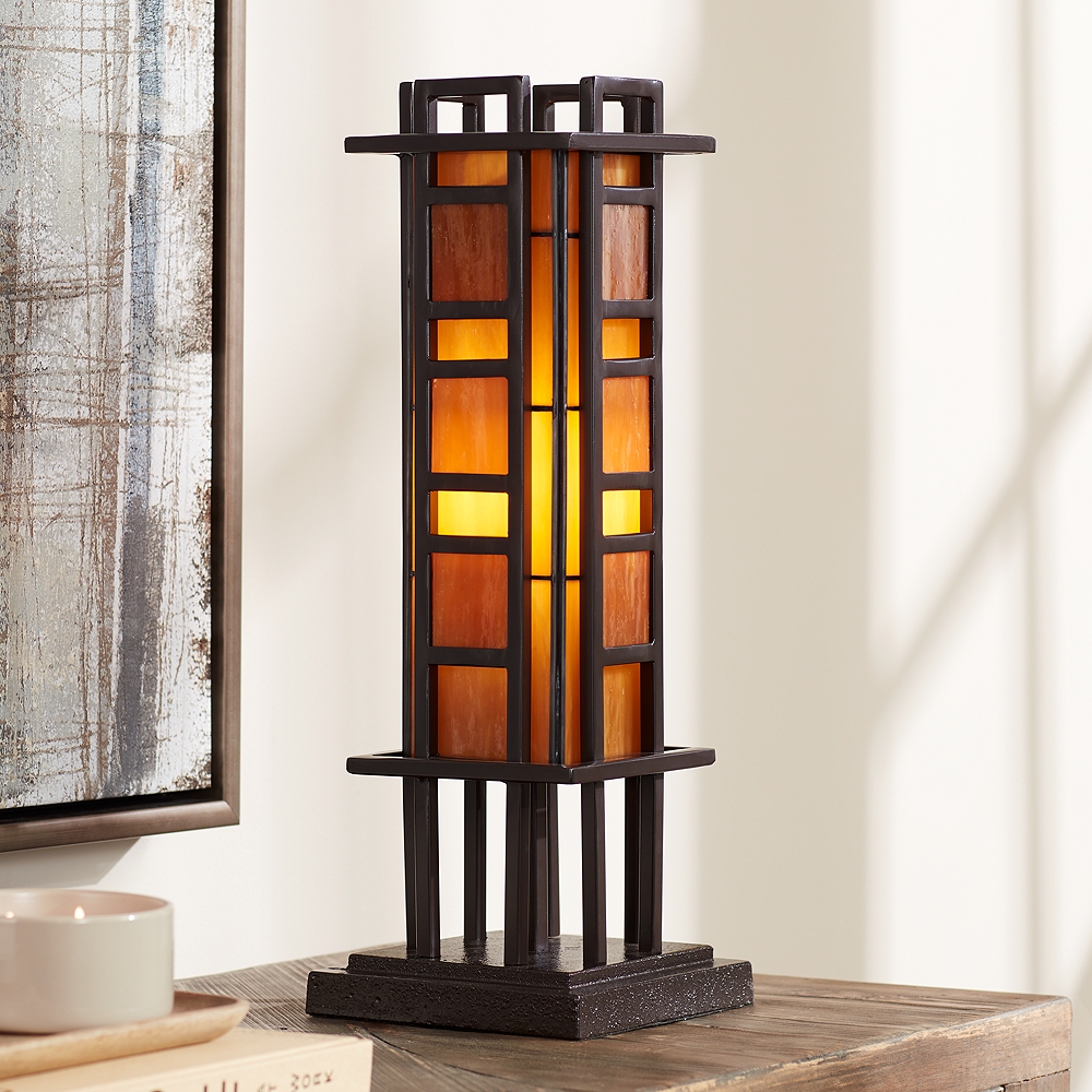 Prairie Style 20" High Pillar Accent Table Lamp