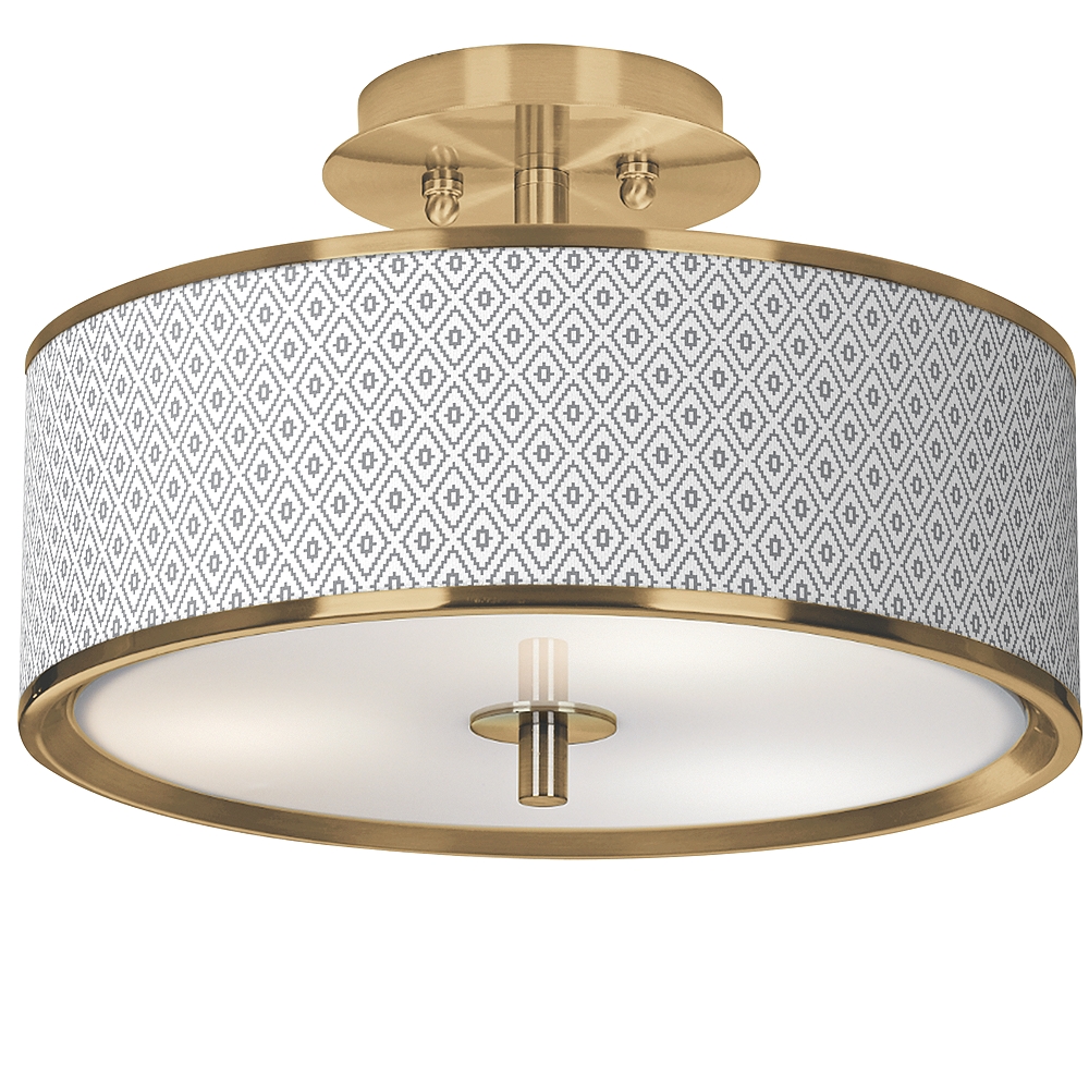 Diamonds Gold 14" Wide Ceiling Light