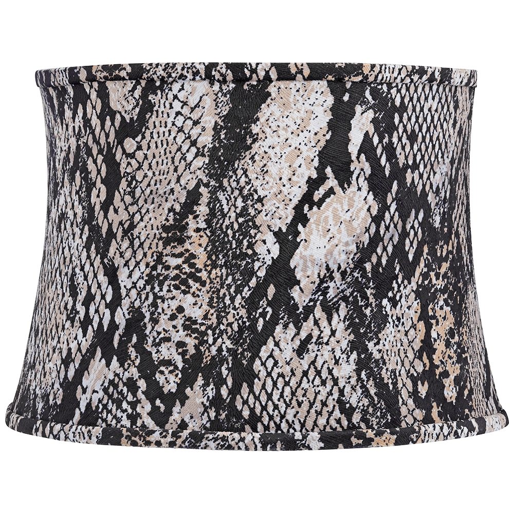 Black Velvet Snake Skin Drum Lamp Shade 14x16x11.5 (Spider)