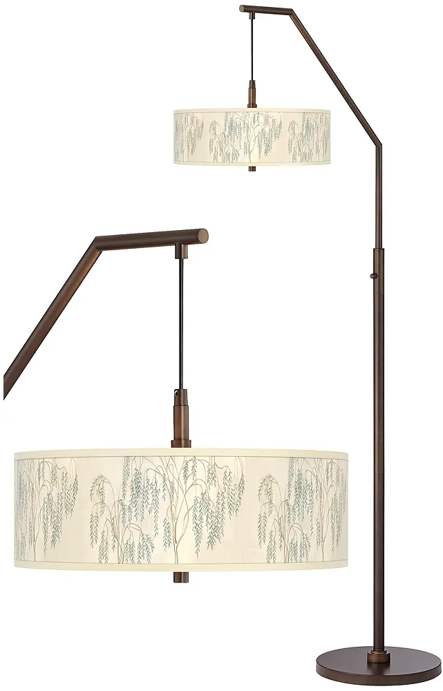 Weeping Willow Bronze Downbridge Arc Floor Lamp
