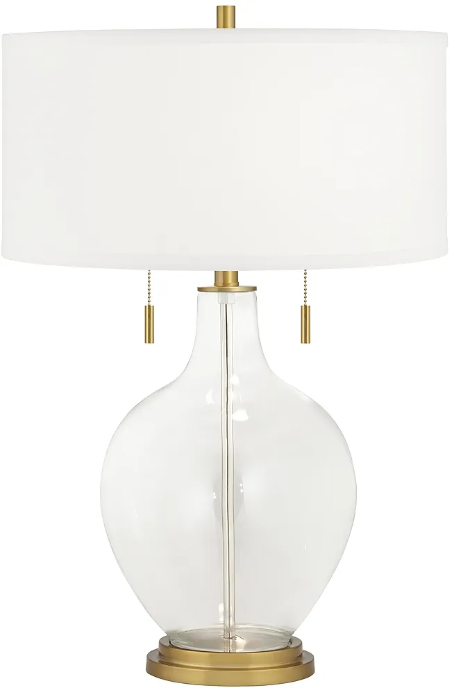 Clear Glass Fillable Toby Brass Accents Table Lamp