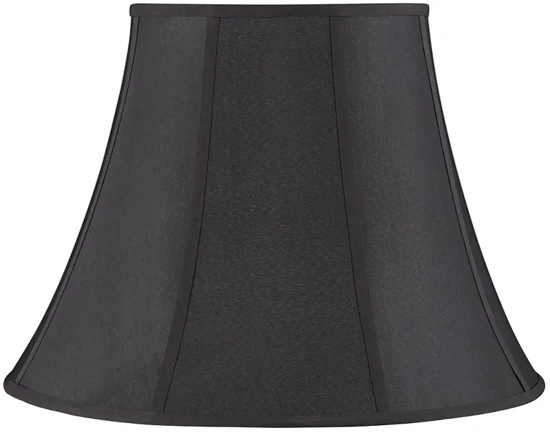 Black Faux Silk Softback Bell Lamp Shade 11x20x14 (Spider)