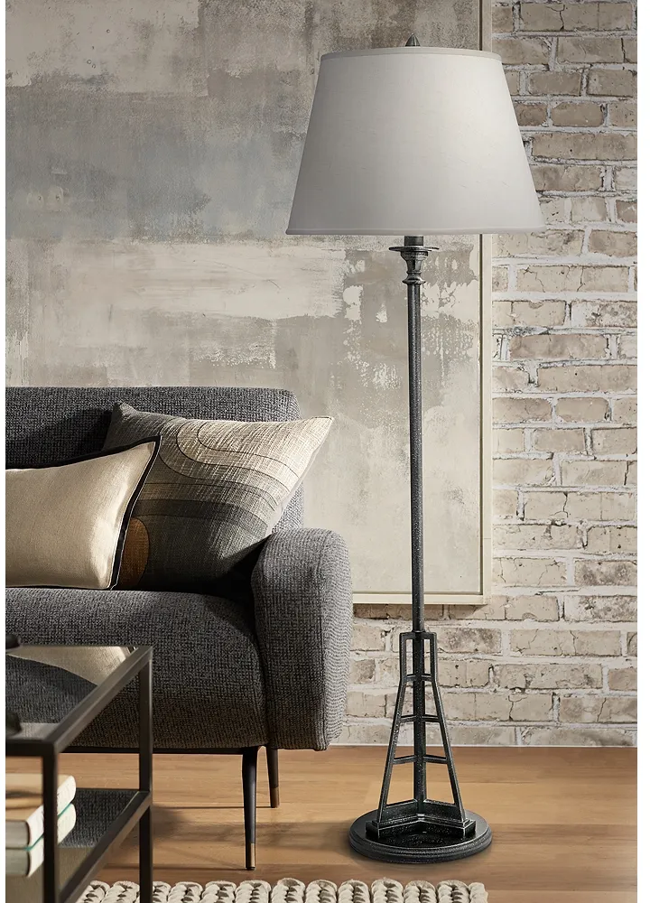 Stiffel Charcoal Metal Stem Floor Lamp