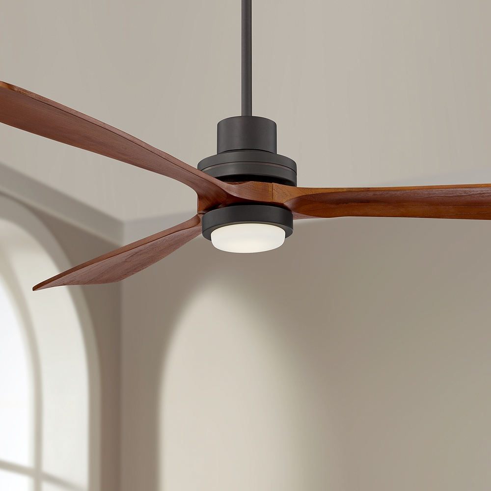 66" Casa Delta-Wing XL Bronze LED Ceiling Fan with Remote Control