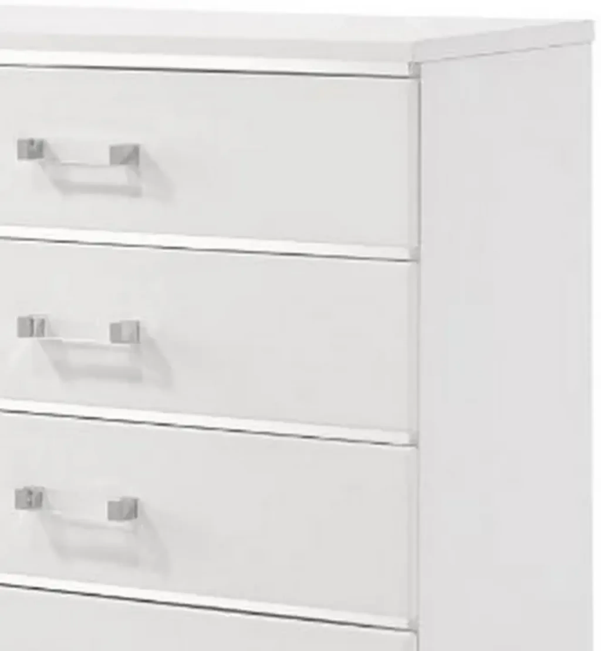 49 Inch Modern Tall Dresser Chest, 5 Drawers, Bar Handles, Wood, White ...