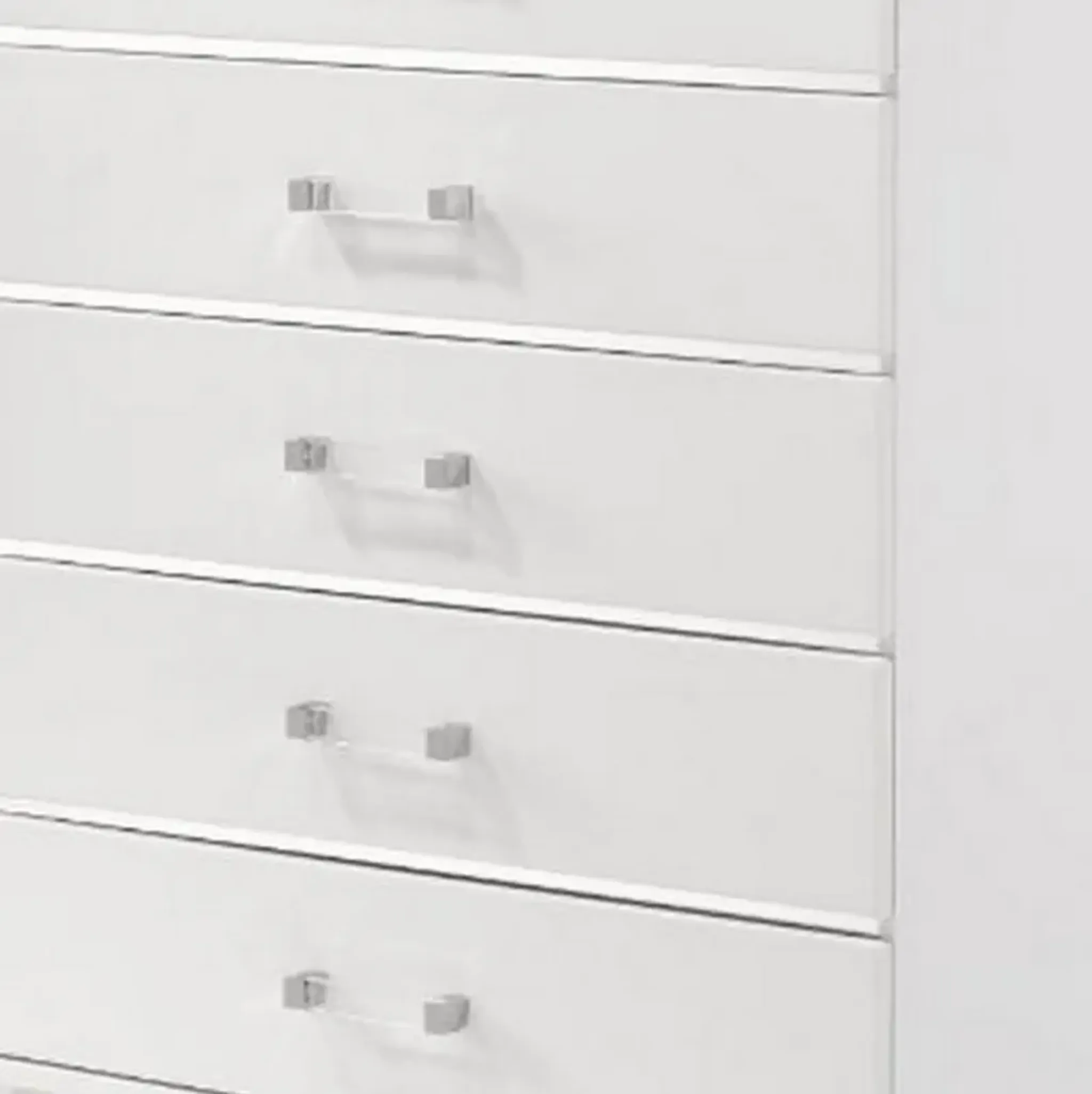 49 Inch Modern Tall Dresser Chest, 5 Drawers, Bar Handles, Wood, White ...