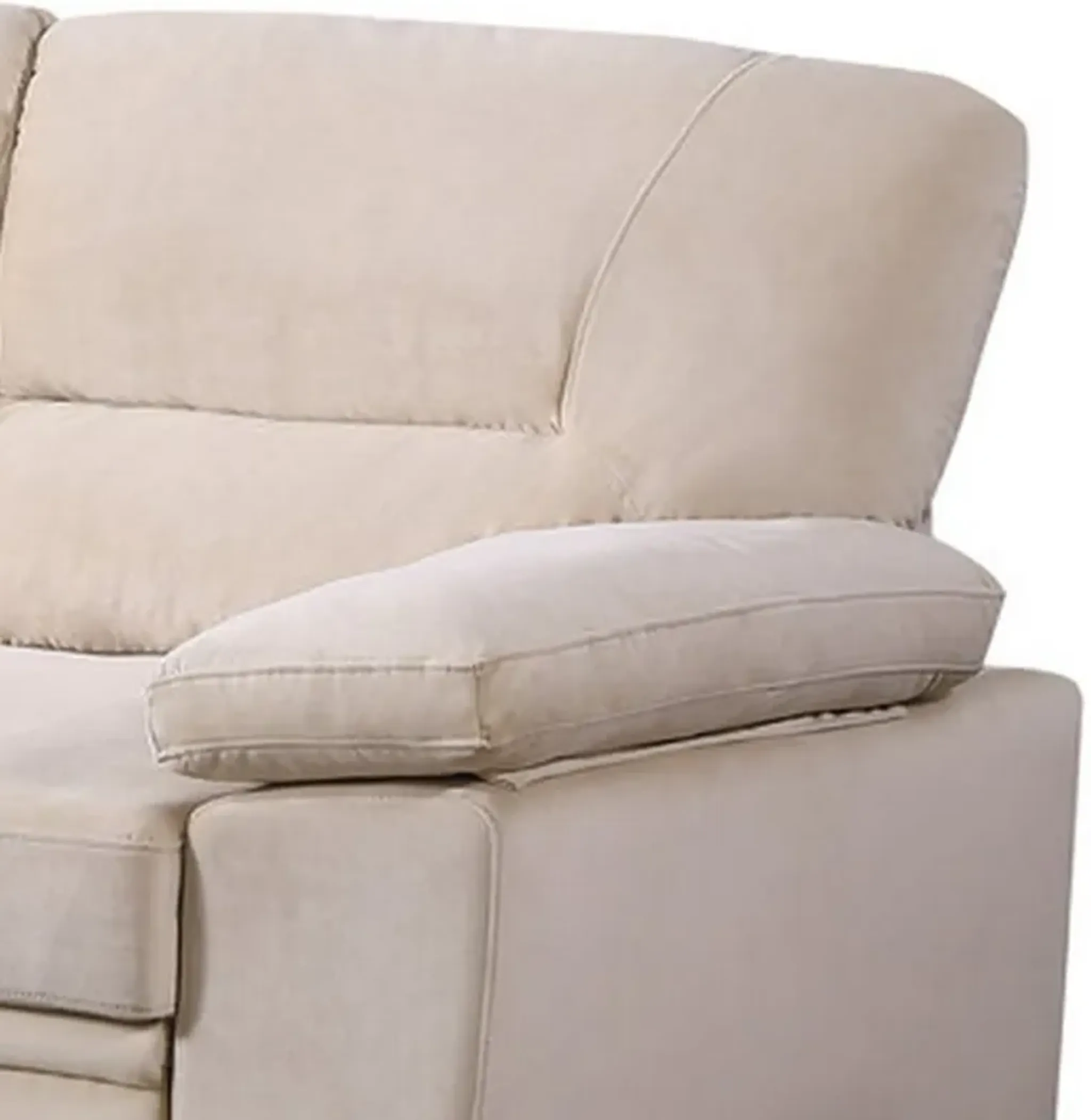 Exie 98 Inch 2 Piece Sectional Sofa, Pull Out Bed, Storage, Beige ...