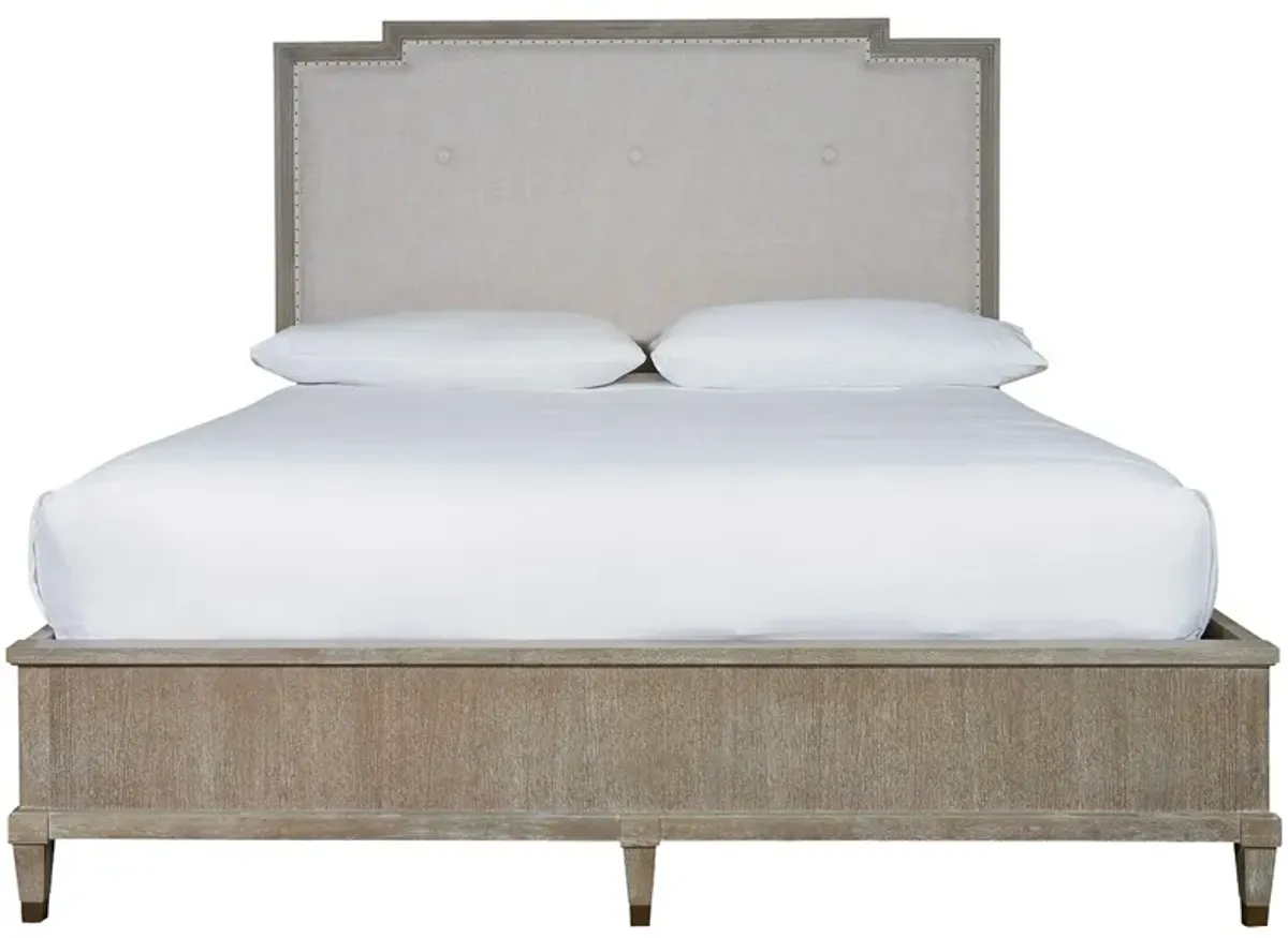 Parker House Avery Fabric Upholstered Panel Bed - Stream Grey - Queen ...