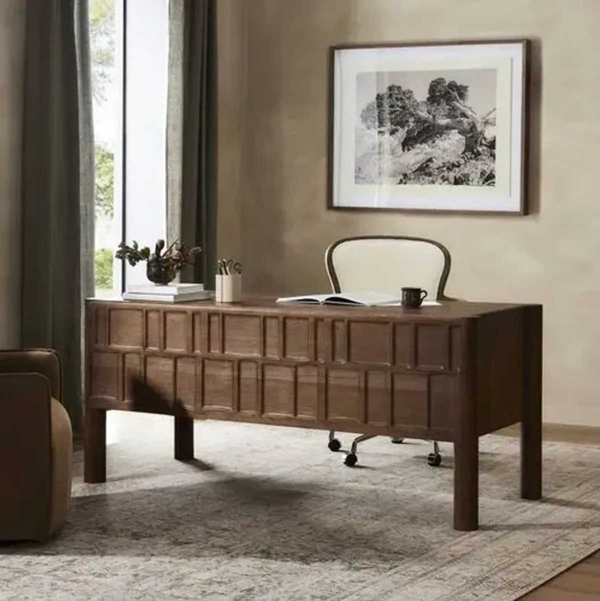 Ava Writing Desk - Brown by One Kings Lane | Furniture.com