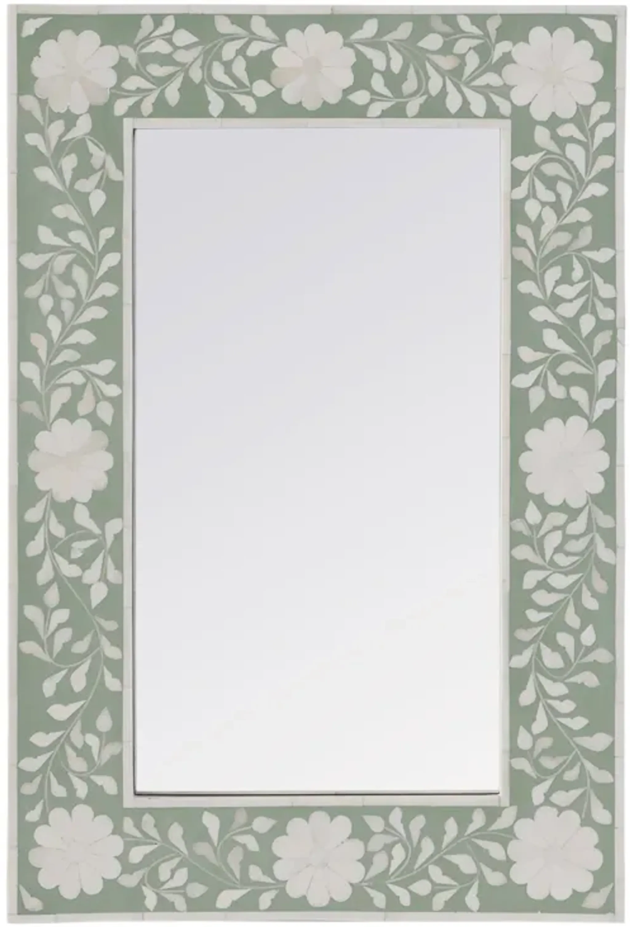 Layla Bone Inlay Rectangular Wall Mirror | Furniture.com