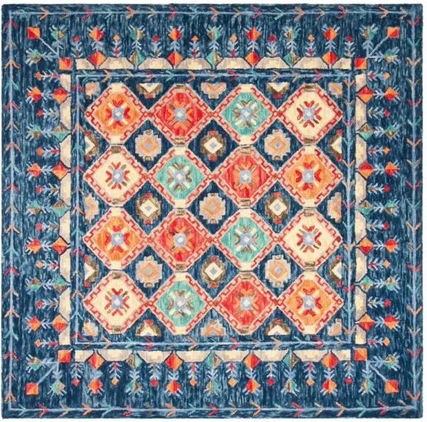 Mariposa Hand Tufted Rug, Navy/Orange by One Kings Lane | Furniture.com