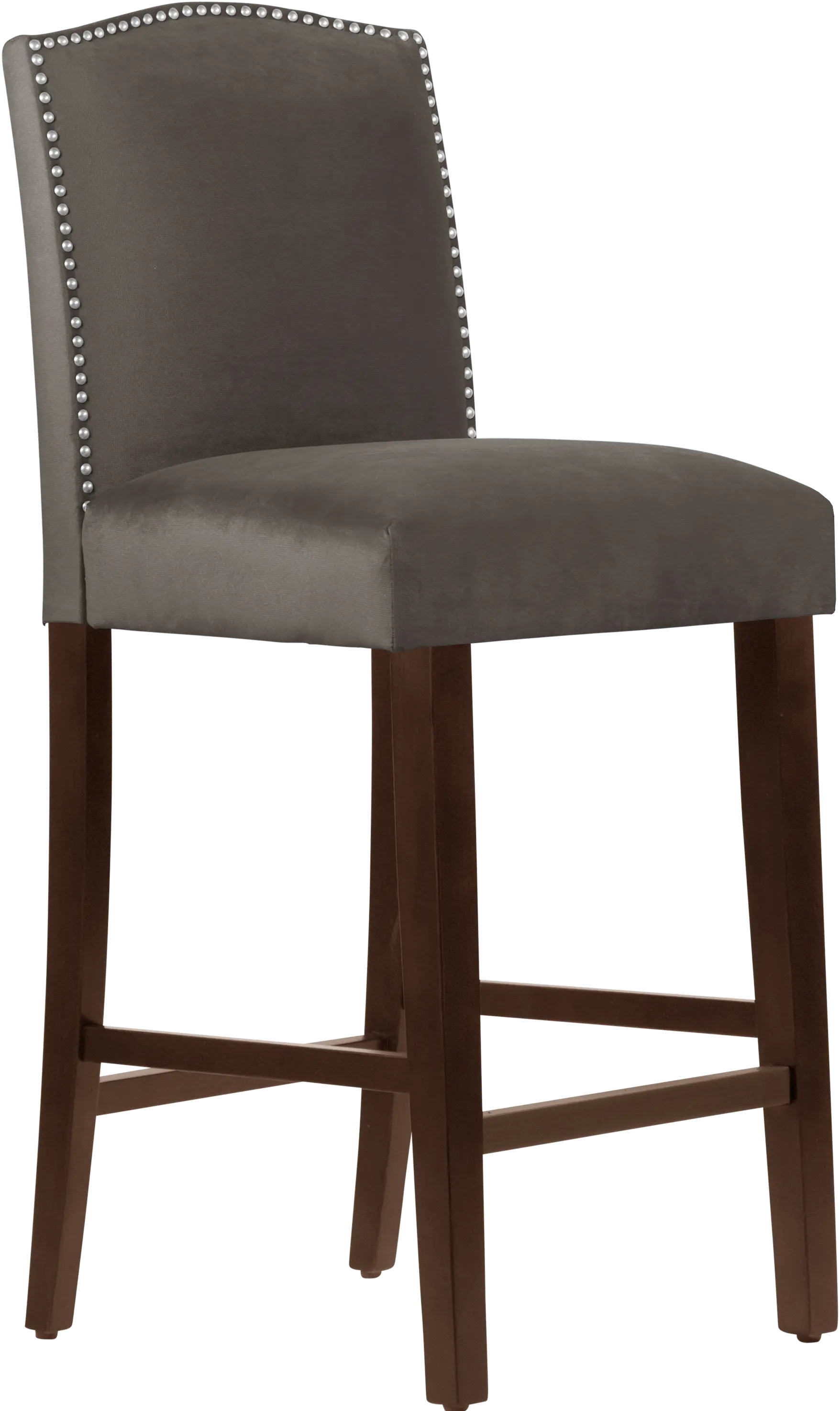 Theo Dark Brown Nail Button Back Bar Stool- Skyline Furniture