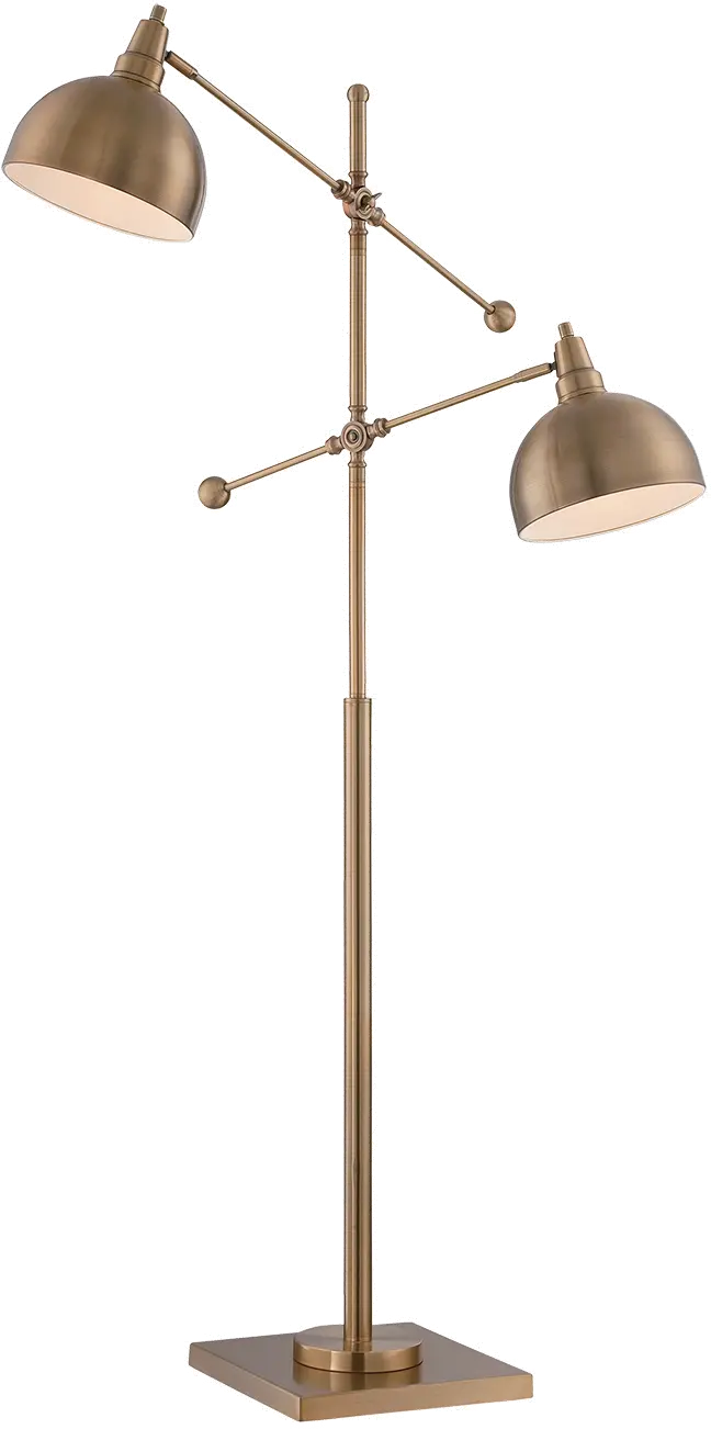 Brushed Brass 2-Light Floor Lamp - Cupola