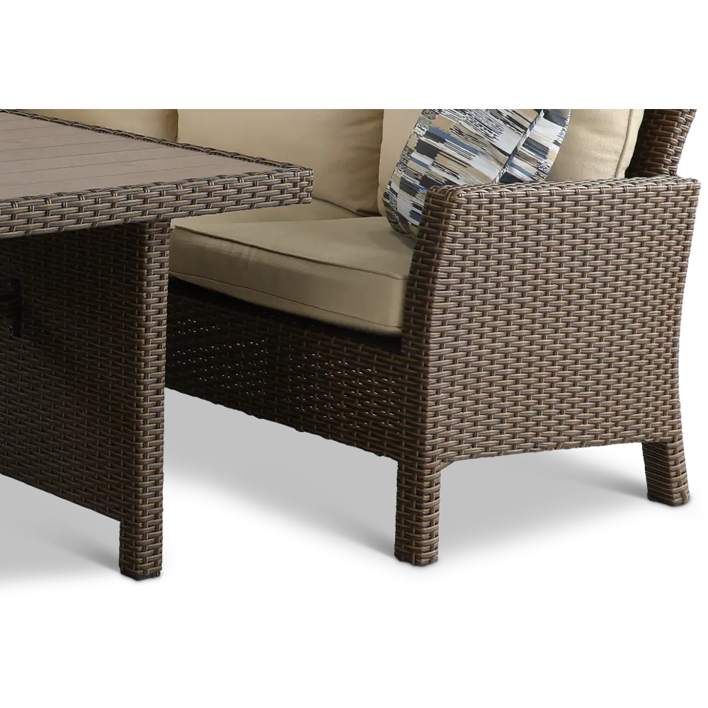 Arcadia Wicker 3 Piece Patio Dining Set