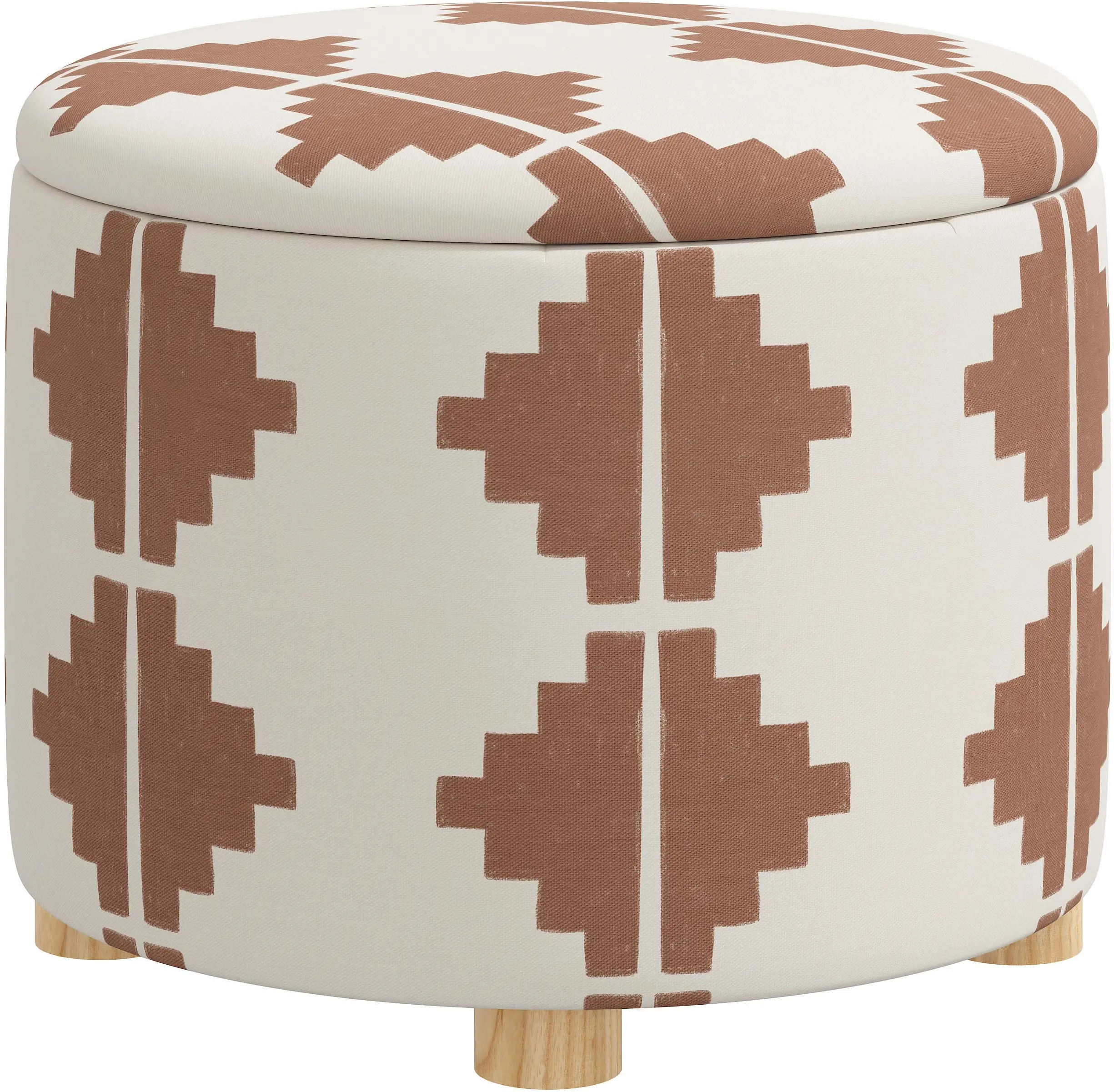 Claire Aztec Terracotta Storage Ottoman - Skyline Furniture