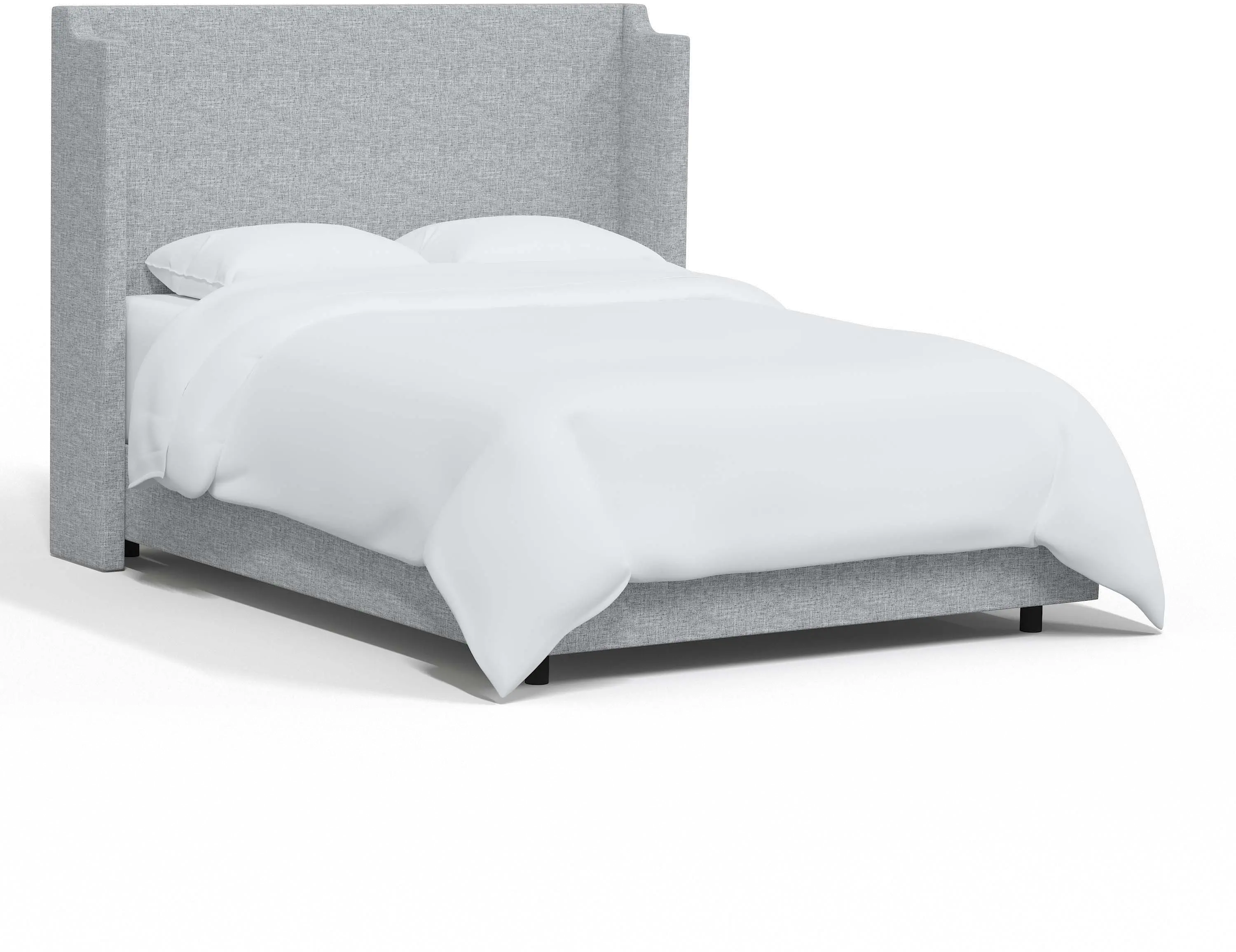 Hattie Gray Notched Wingback Queen Bed - Skyline Furniture