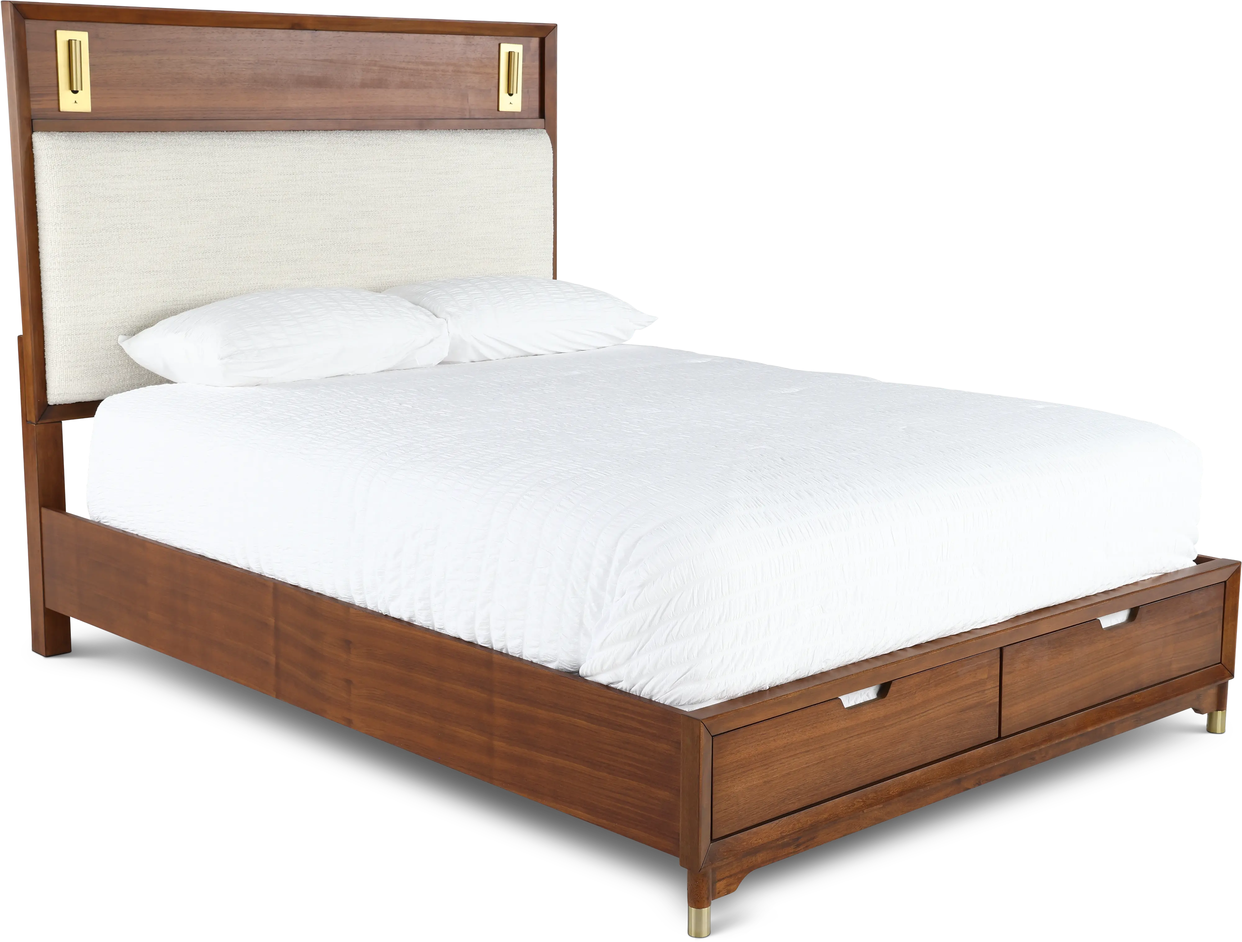 Margo Walnut Brown Queen Storage Bed