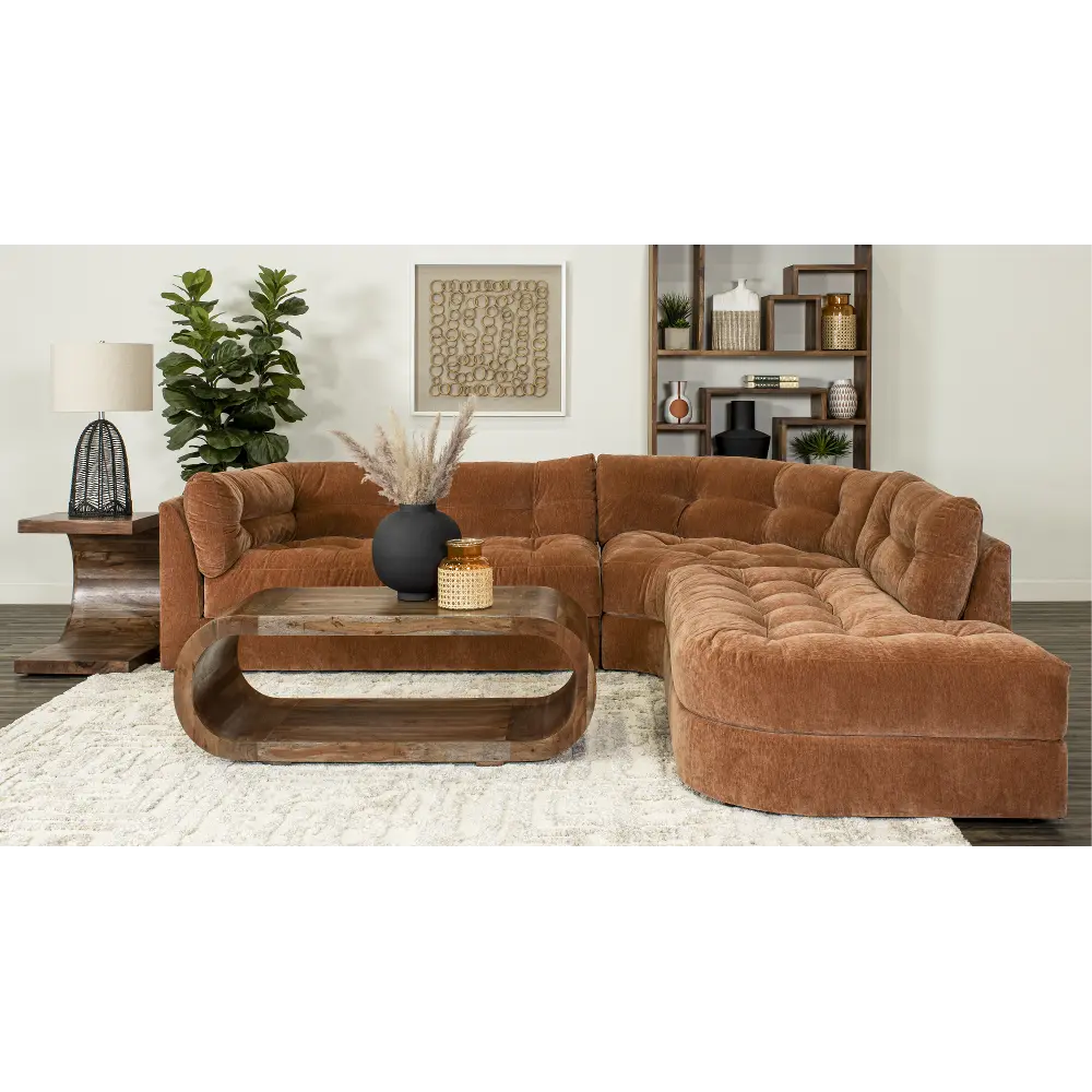 Juniper Ginger Orange 3 Piece Sectional