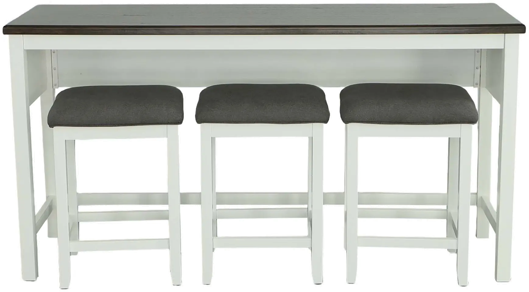 Study Hall White Counter Height Table with 3 Stools