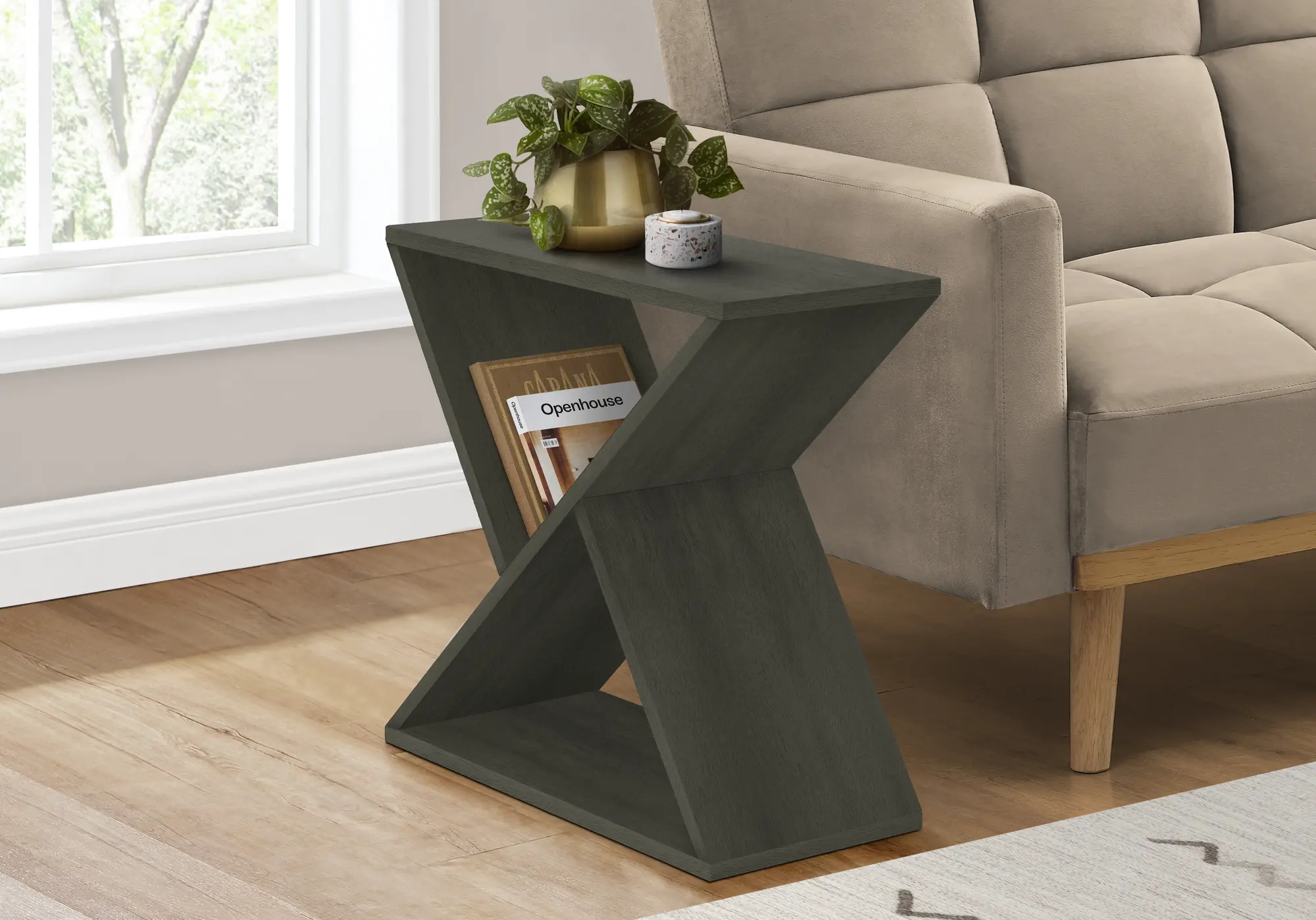 Dasha Contemporary Dark Green Accent Table