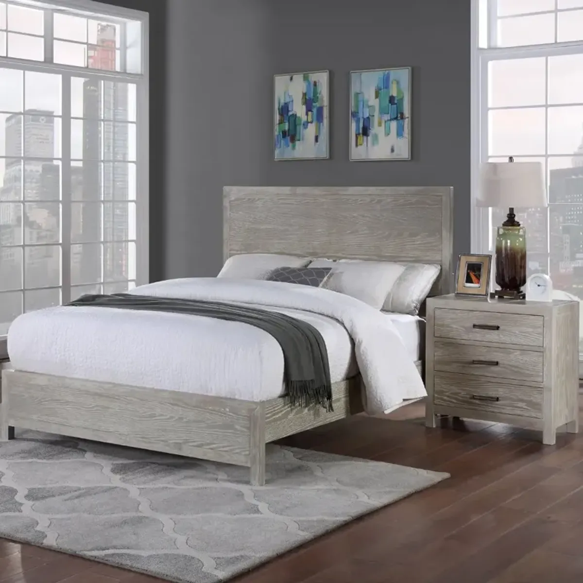 Contemporary Beige King Upholstered Bed - Brookfield by RC Willey ...