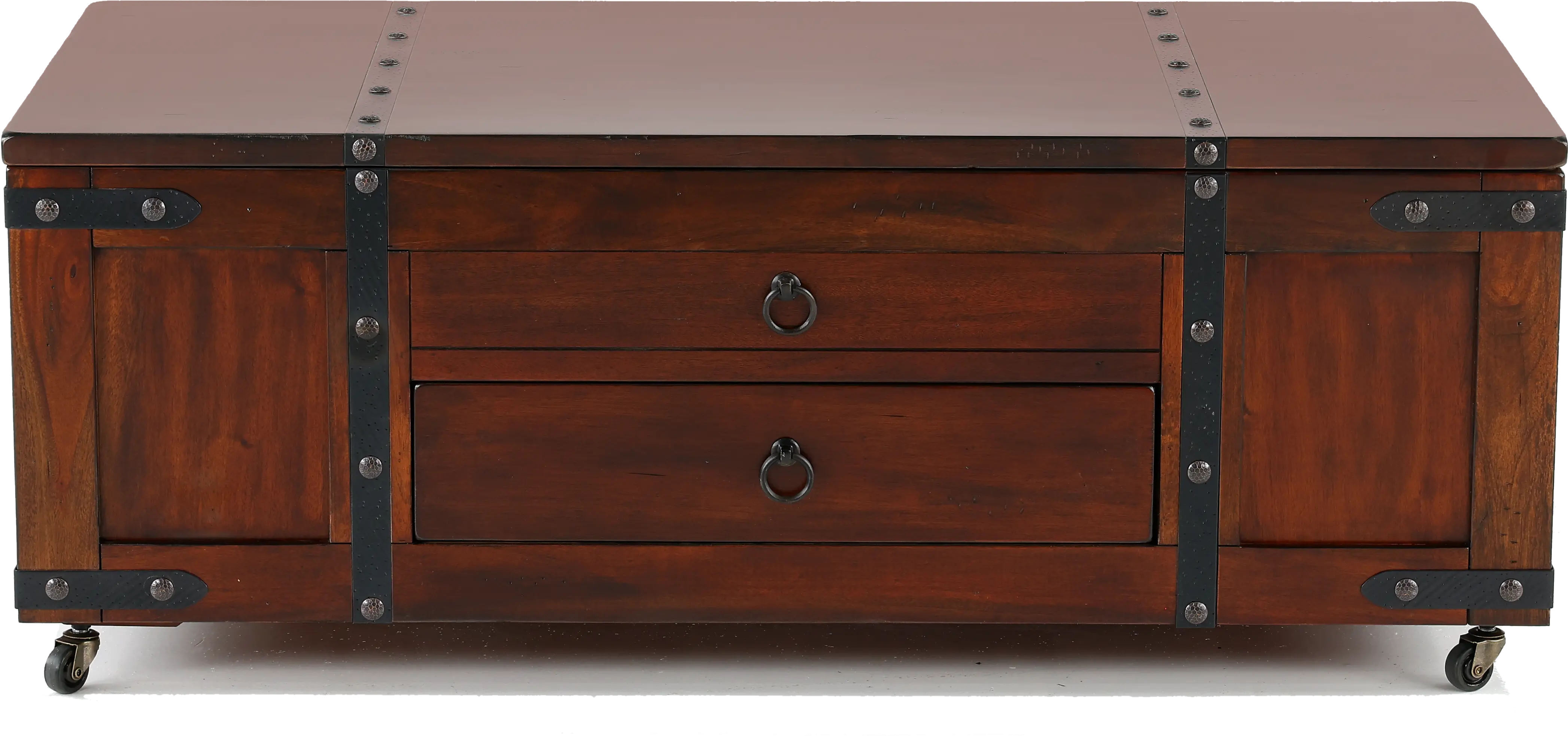 Santa Fe Rustic Lift-top Wood Coffee Table on Wheels