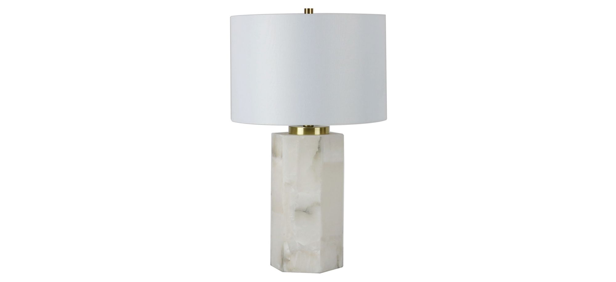 Alabaster Table Lamp with Night Light in Natural, Cream by Simon Blake ...