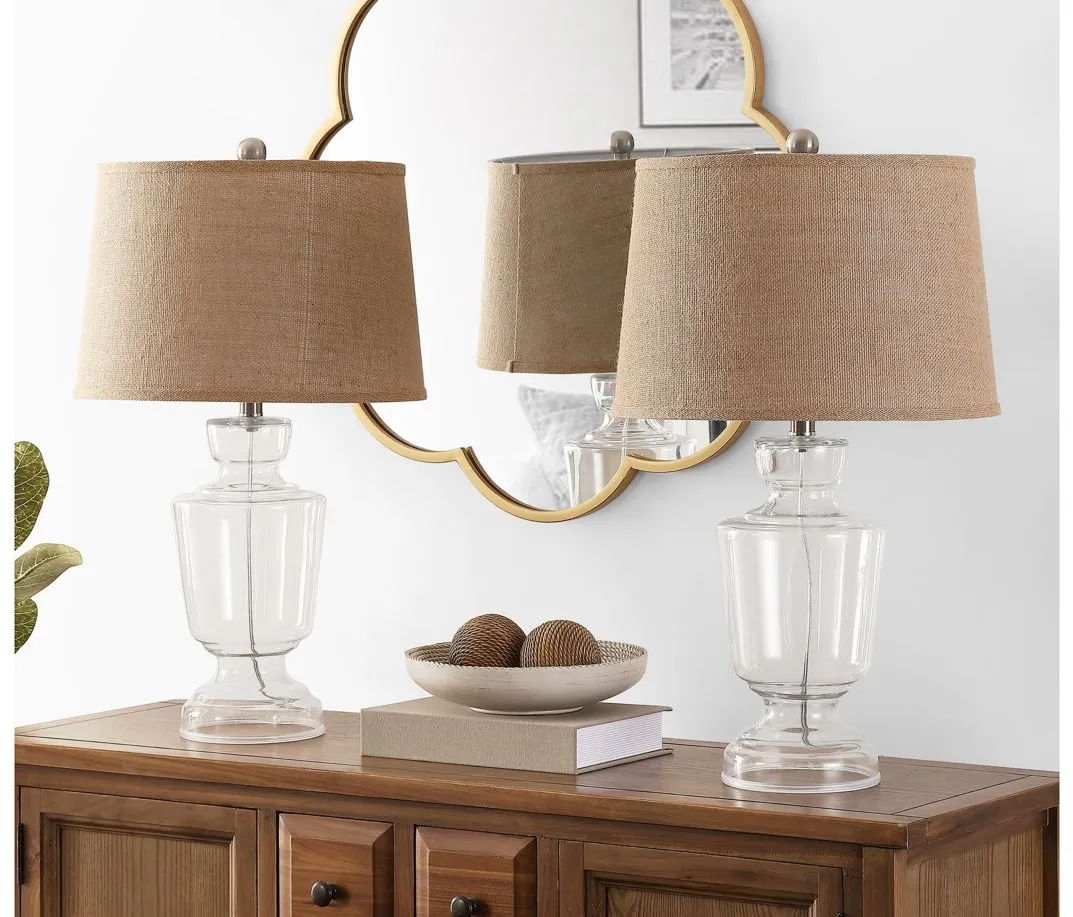 Nadine Glass Table Lamp Set