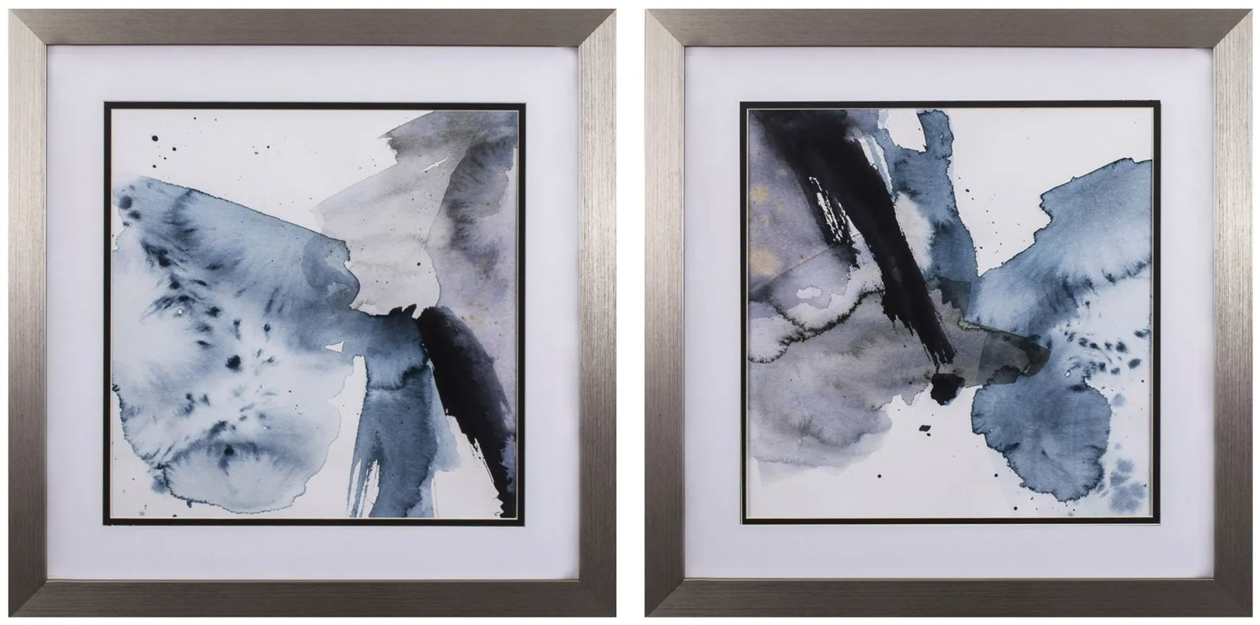 Winter Current A Wall Art in Blue, Navy, White, Silver by Propac Images