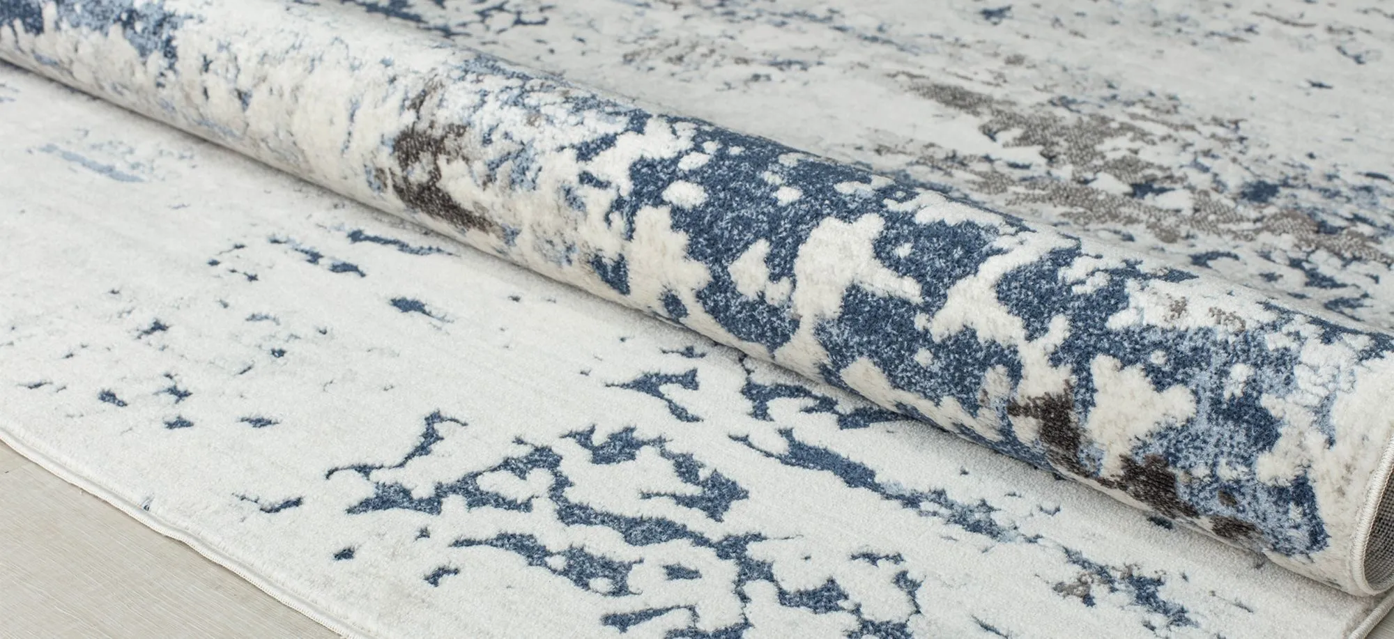 Preston Ivory Sapphire Splatter Rug