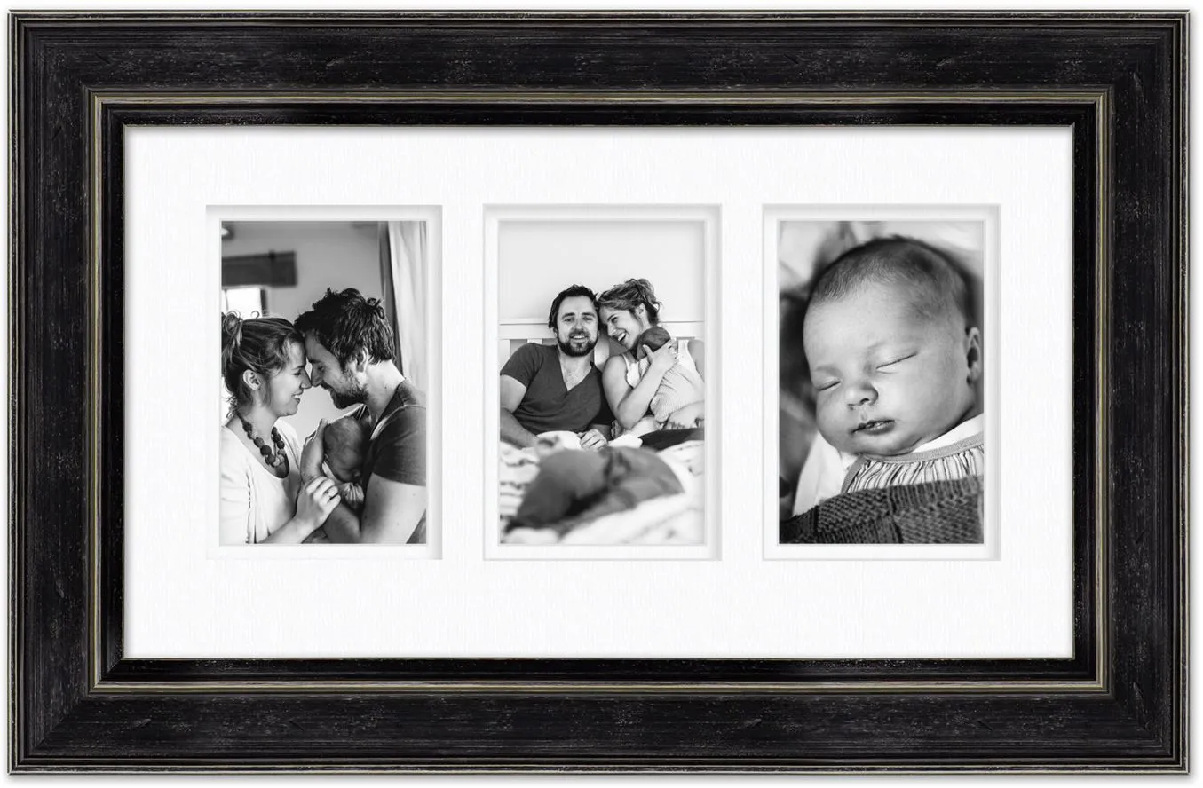 Rustic Industrial Collection 9x16 Frame, (3) 4x6 Openings