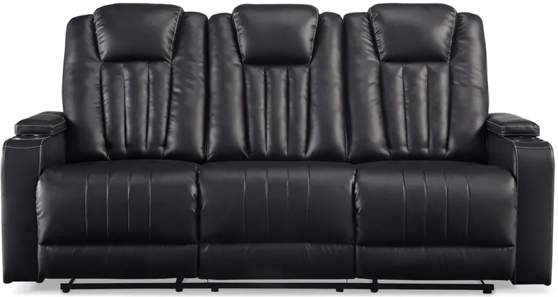 Center Point Reclining Sofa in Black by Ashley Furniture
