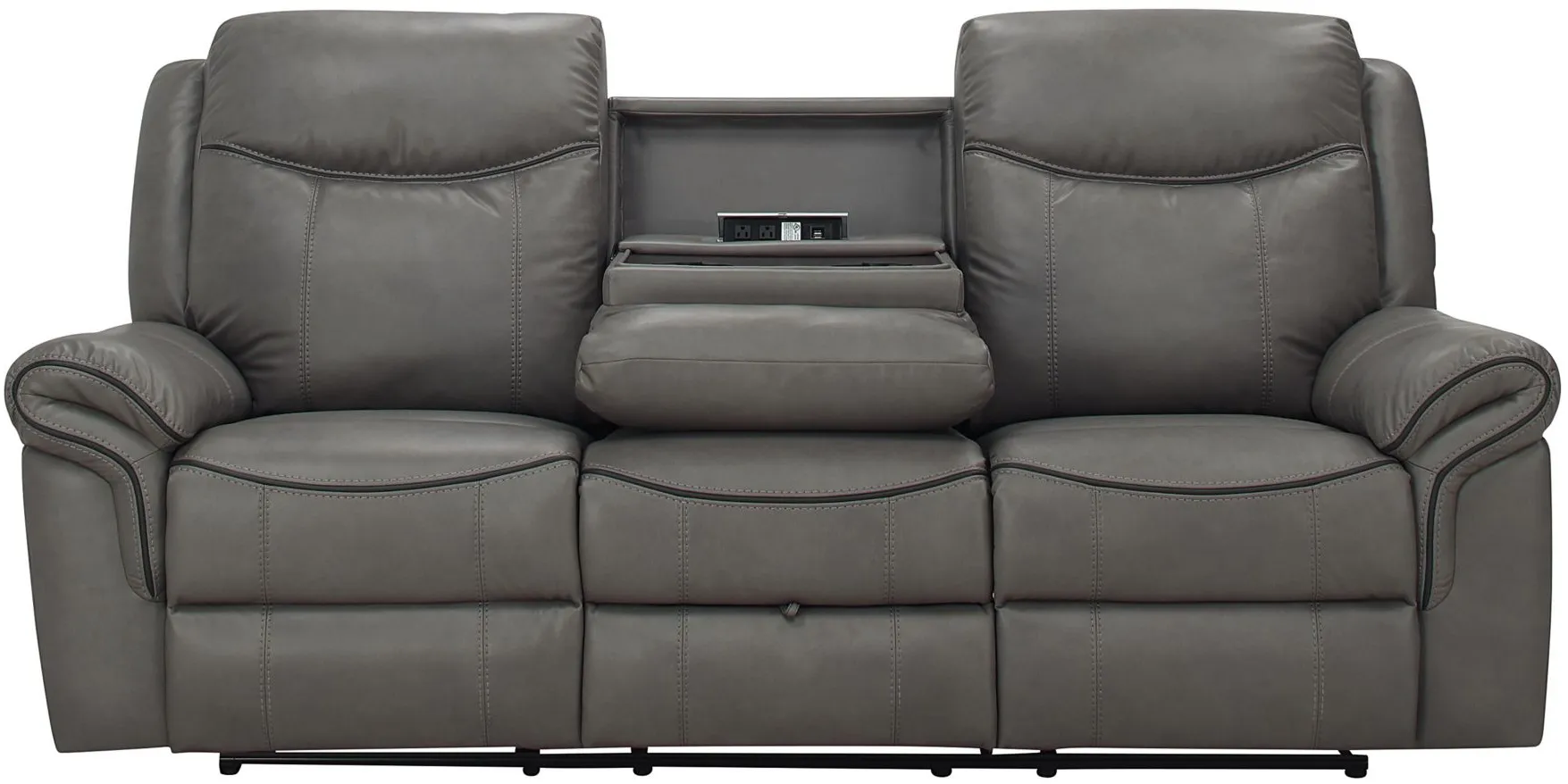 Ross Reclining Sofa w/ Drop Down Table in Gray by Bellanest