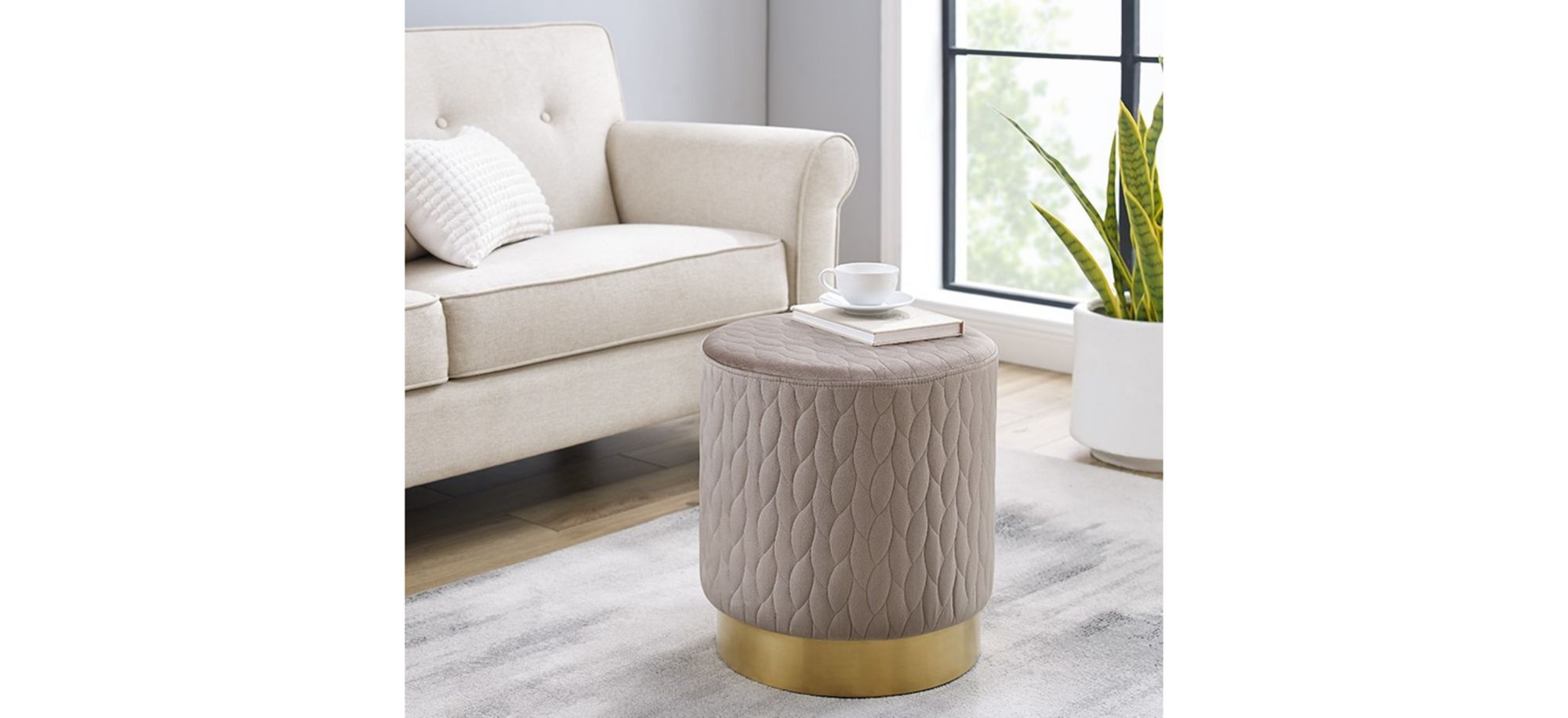 Camber Round Upholstered Stool Ottoman