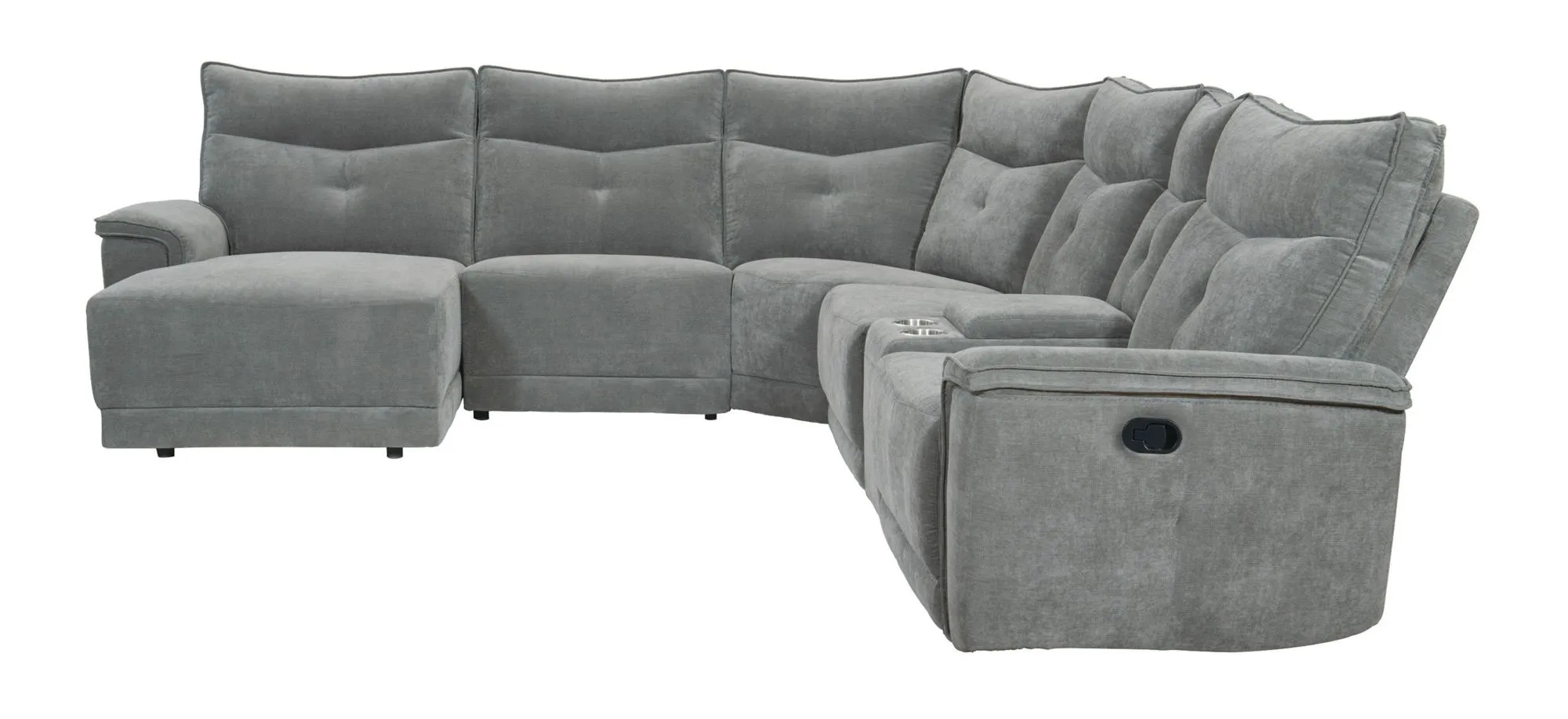 Graceland 6-pc Manual Reclining Sectional Sofa in Dark Gray by ...