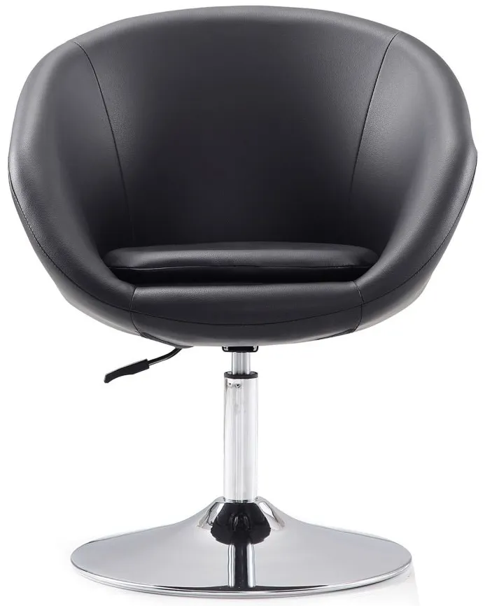 Hopper Swivel Adjustable Height Chair in Black and Polished Chrome by ...