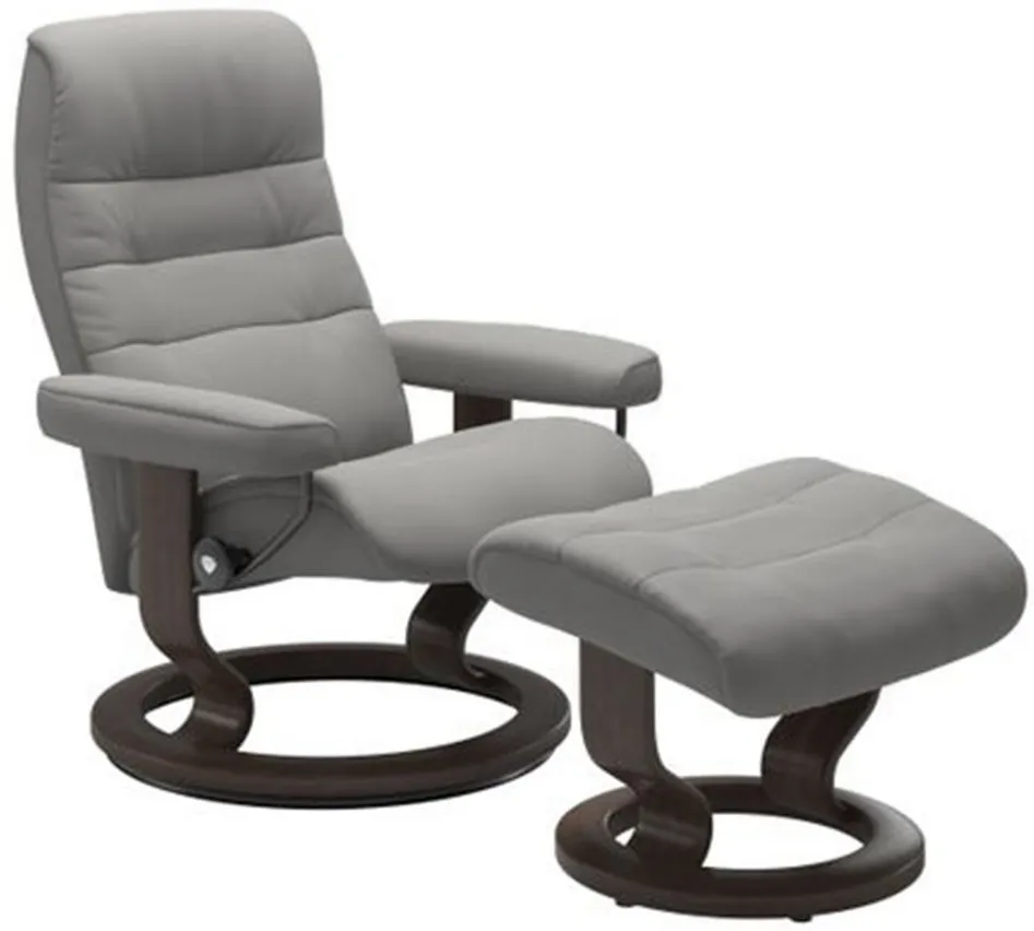 Stressless Opal Small Classic Reclining Chair and Ottoman in Paloma ...