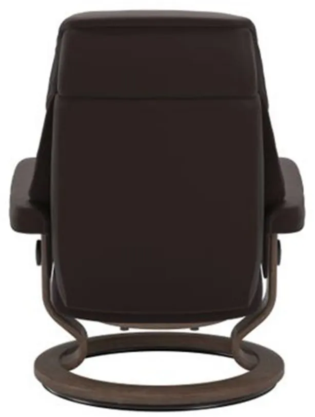 Stressless Ruby Medium Classic Leather Reclining Chair and Ottoman