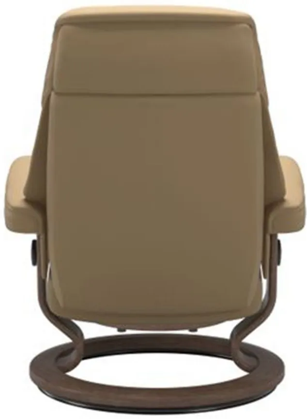 Stressless Ruby Medium Classic Leather Reclining Chair and Ottoman