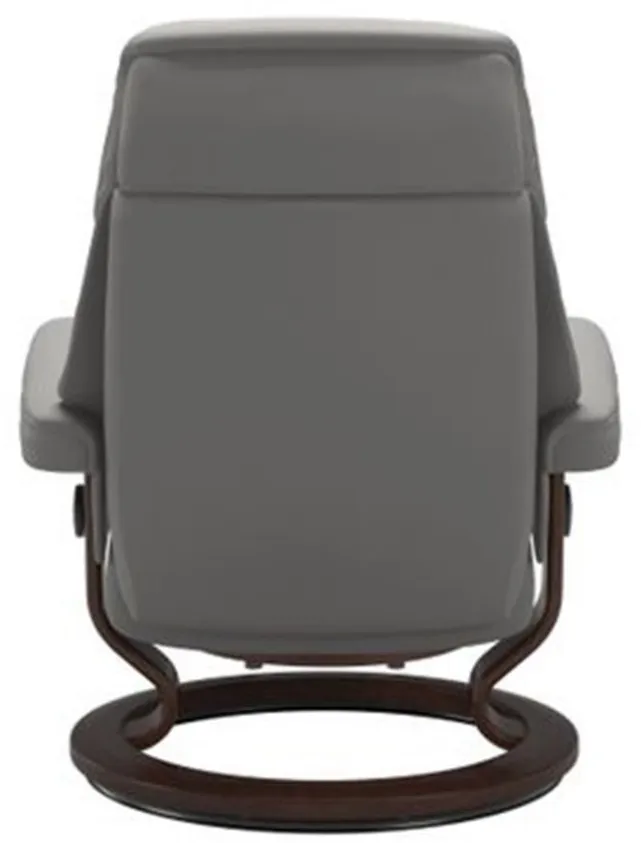 Stressless Ruby Medium Classic Leather Reclining Chair and Ottoman
