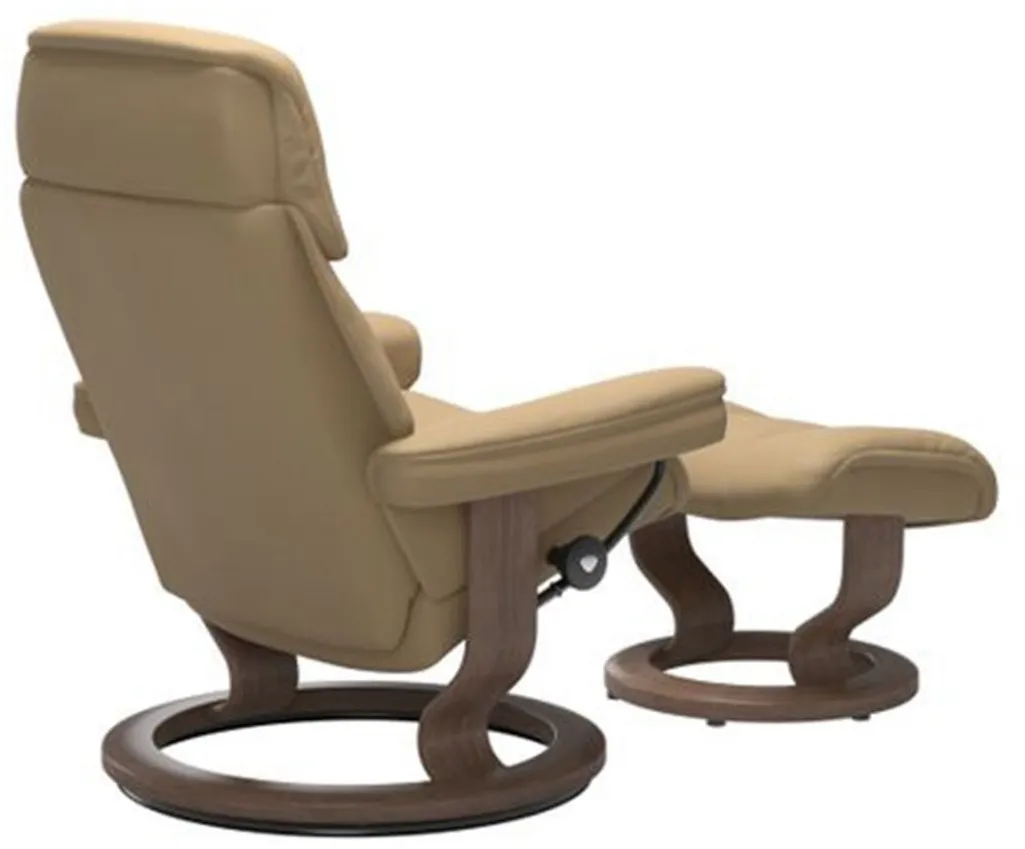 Stressless Ruby Large Classic Leather Reclining Chair and Ottoman
