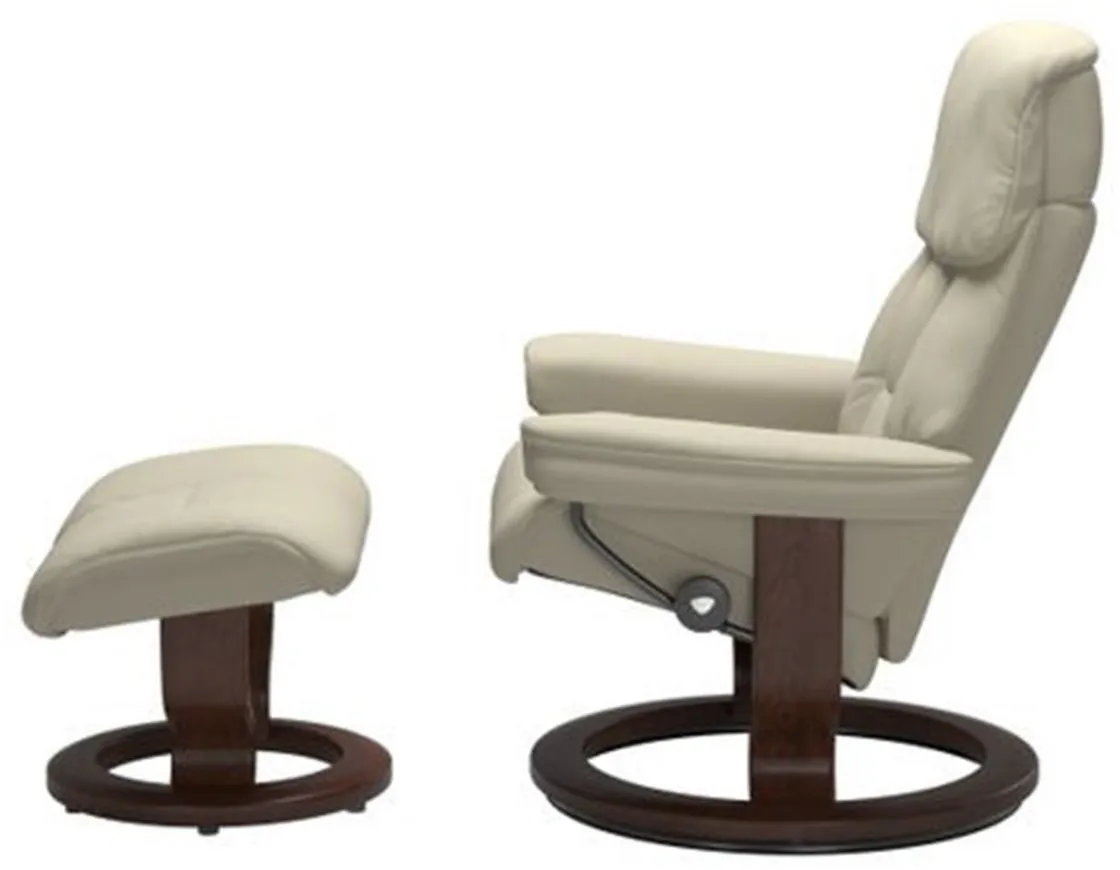 Stressless Ruby Large Classic Leather Reclining Chair and Ottoman